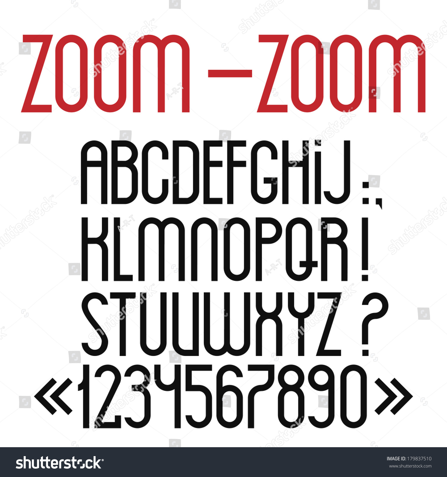 Simple Black Font Numbers Punctuation Marks: vector de stock (libre de ...
