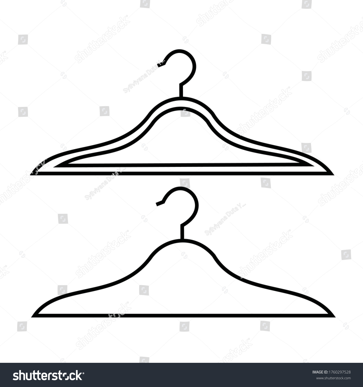 Simple Black Hanger Icon Vector Stock Vector (Royalty Free) 1760297528 ...