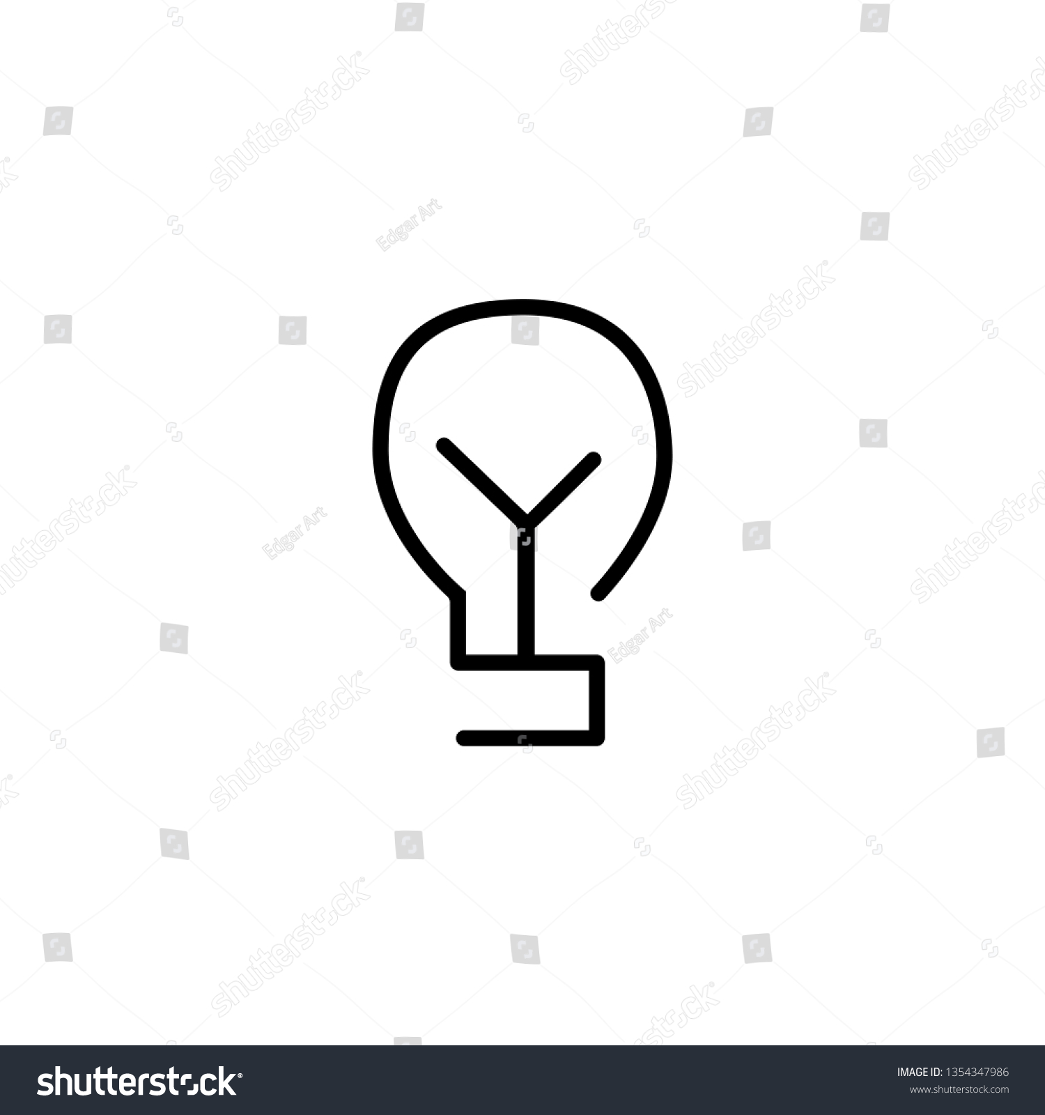 Simple Blacklined Icons Lamp Stock Vector (Royalty Free) 1354347986 ...