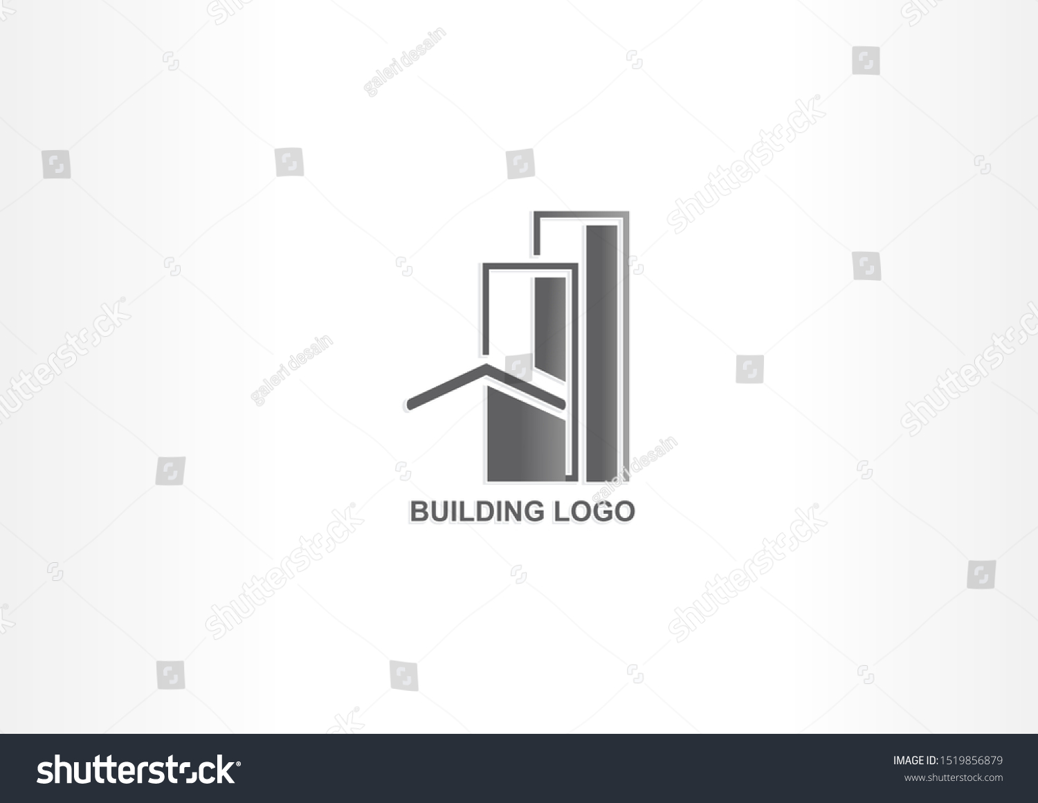 Simple Black Logo Building Shape Design Stock Vector (Royalty Free ...