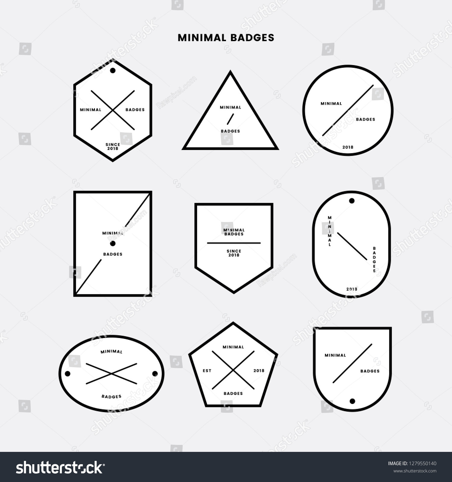 Simple Black Logos Labels Vector Set Stock Vector (Royalty Free ...