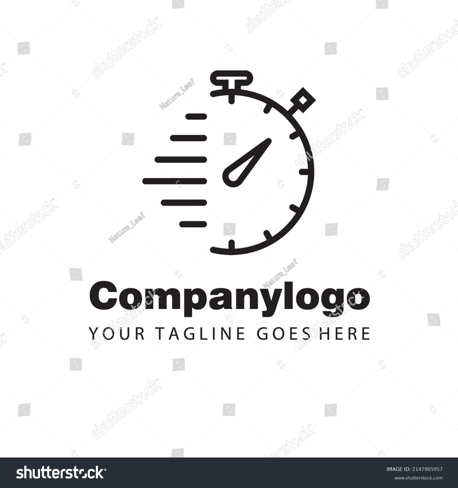 Simple Black Stopwatch Icon Logo Stock Vector (Royalty Free) 2147965957 ...