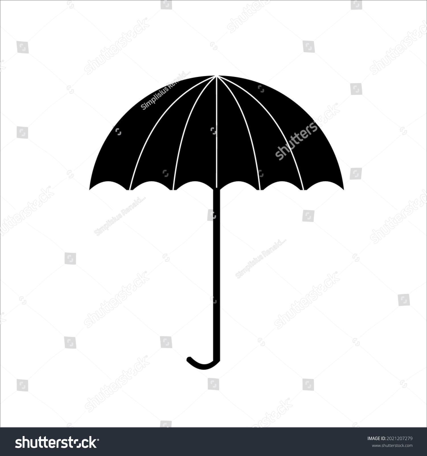 Simple Black Umbrella Open Vector Stock Vector (Royalty Free ...