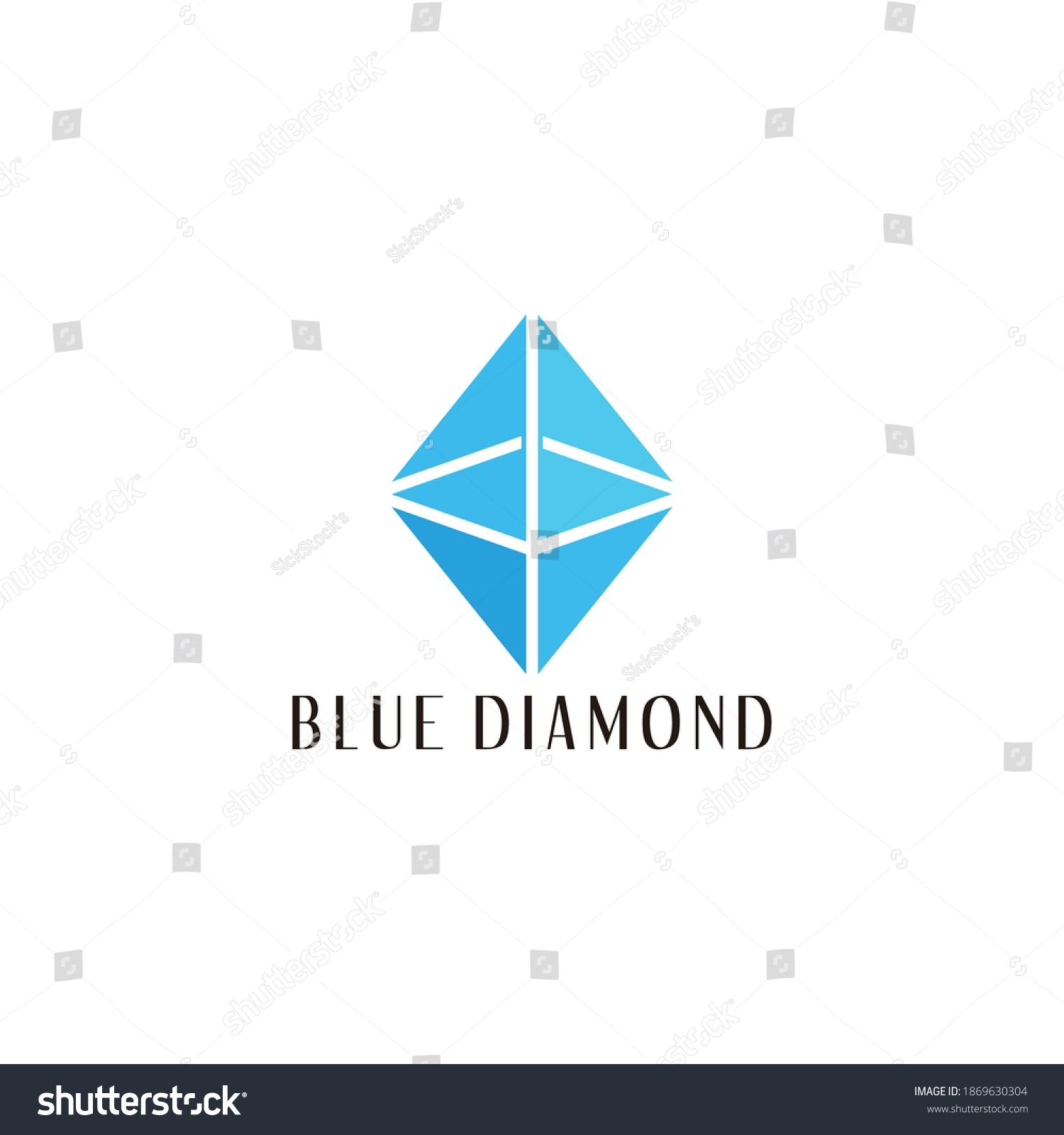 Simple Blue Diamond Symbol Geometric Logo Stock Vector (Royalty Free ...