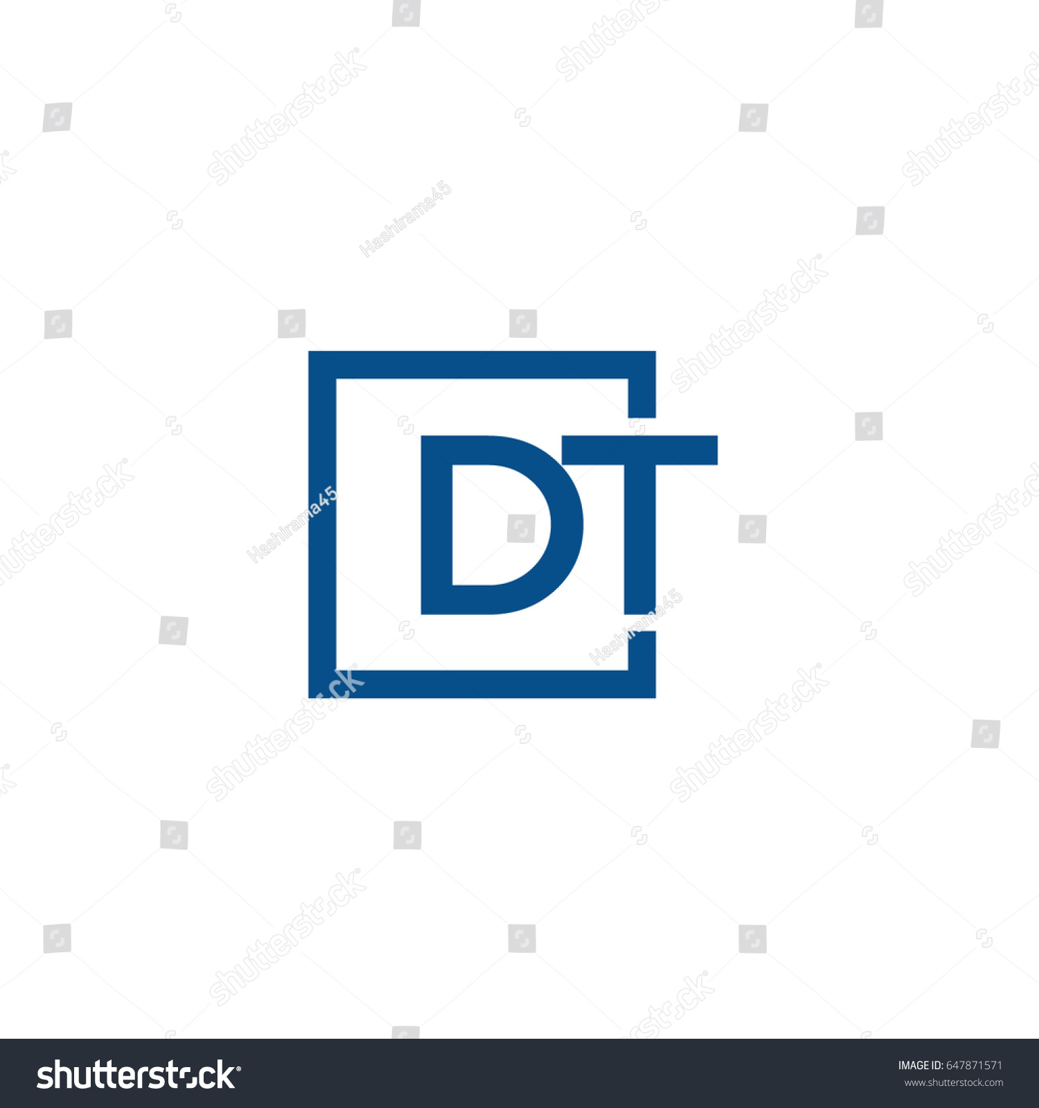 Simple Blue Dt Initial Logo Designs Stock Vector (Royalty Free ...