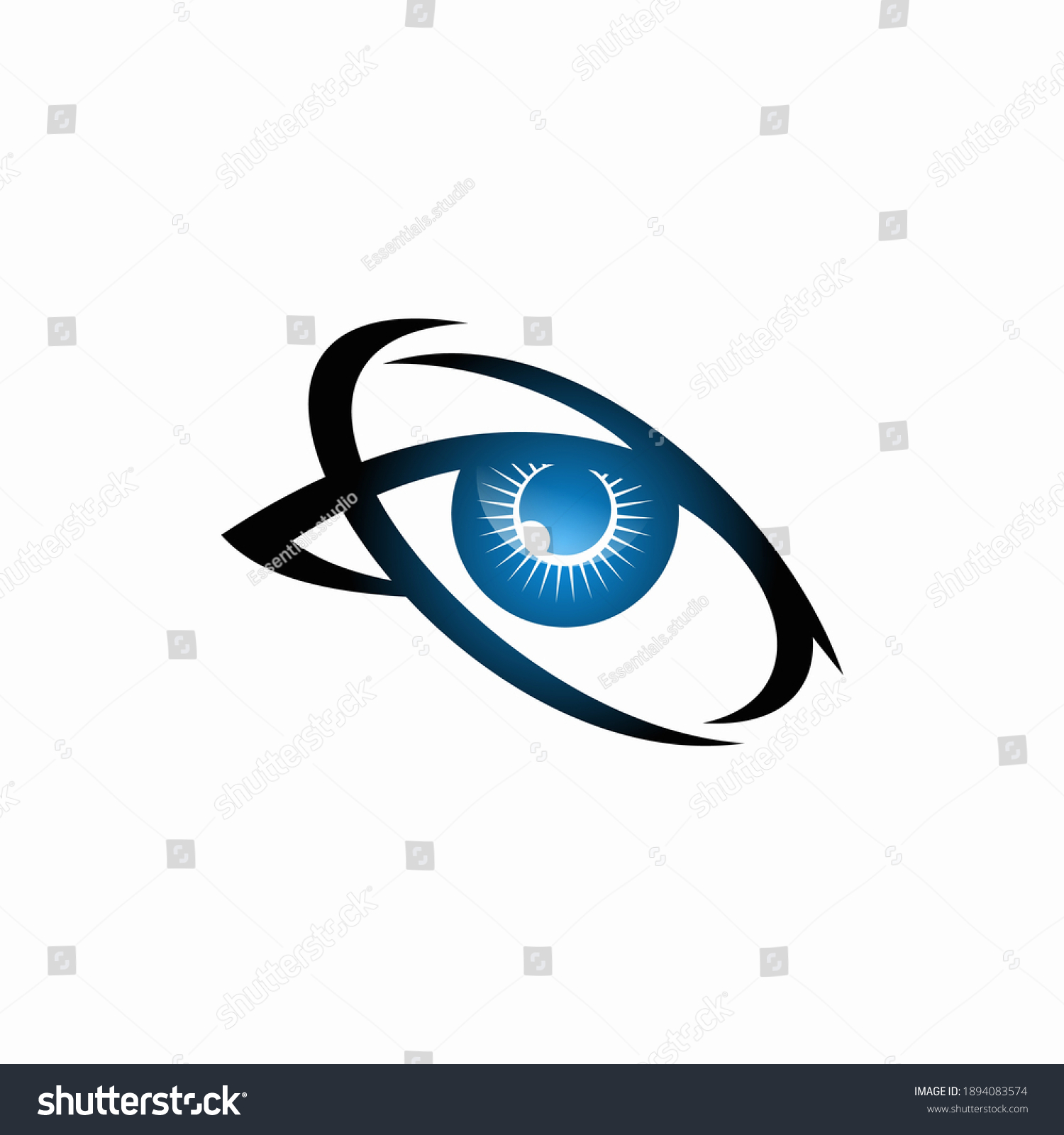 Simple Blue Eye Logo Designs Stock Vector (Royalty Free) 1894083574