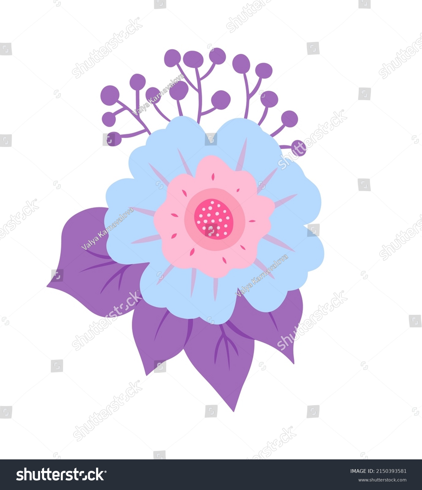 Simple Blue Flower Composition Vector Element Stock Vector (Royalty ...