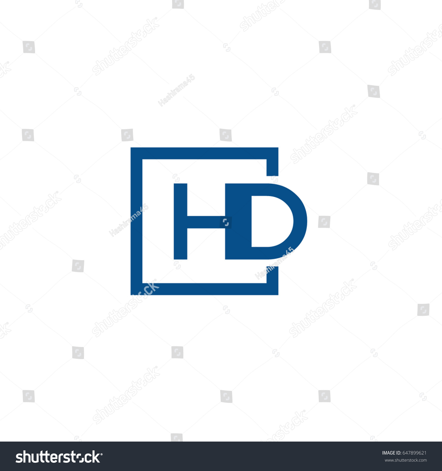 Simple Blue Hd Initial Logo Designs Stock Vector (Royalty Free ...