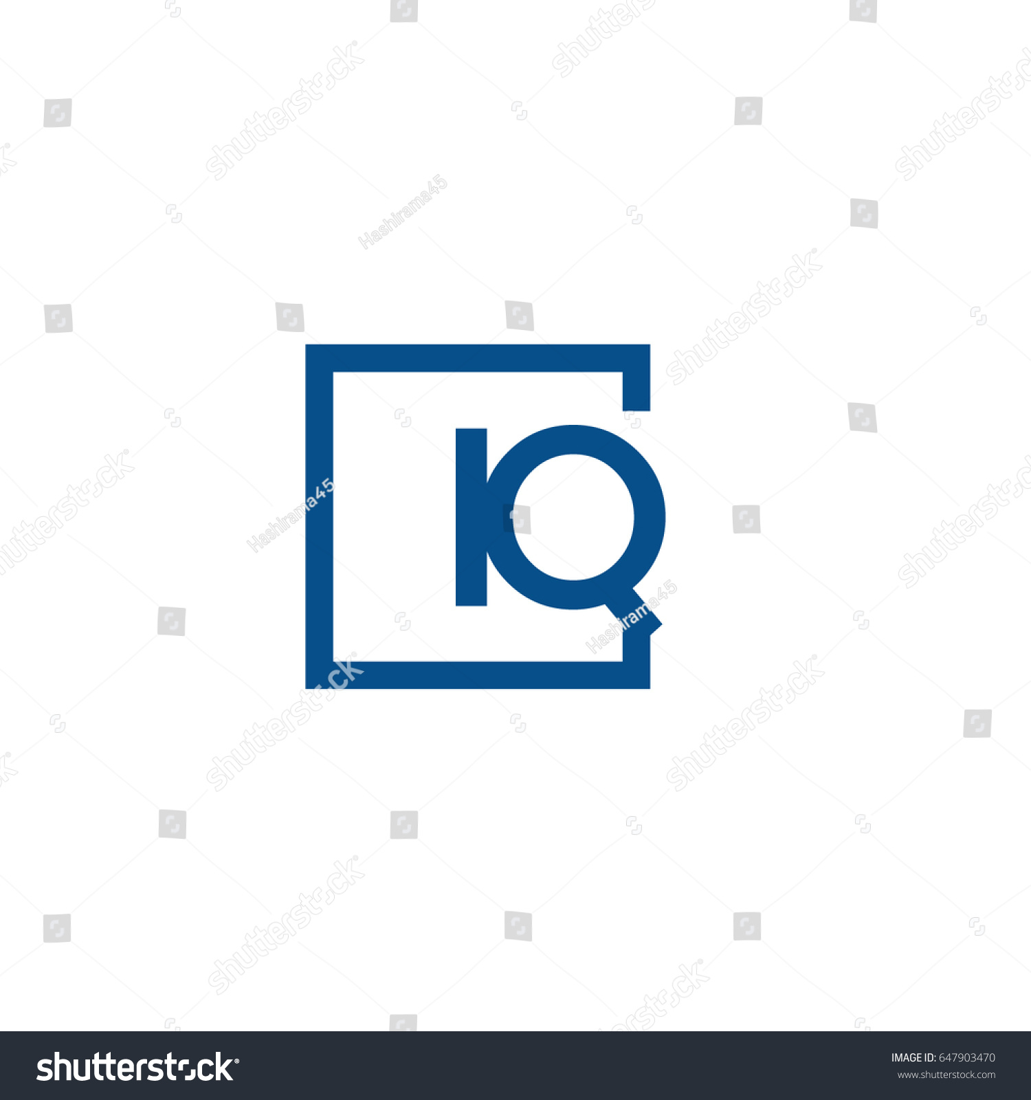 Simple Blue Iq Initial Logo Designs Stock Vector (Royalty Free ...