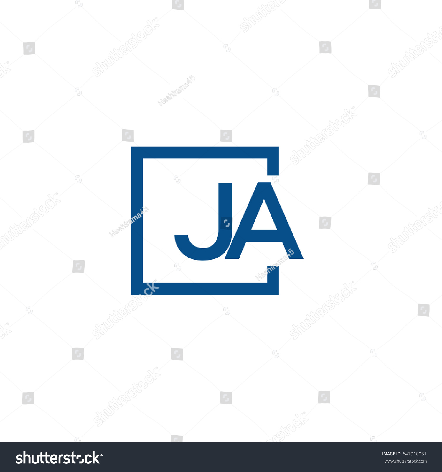 Simple Blue Ja Initial Logo Designs Stock Vector (Royalty Free) 647910031