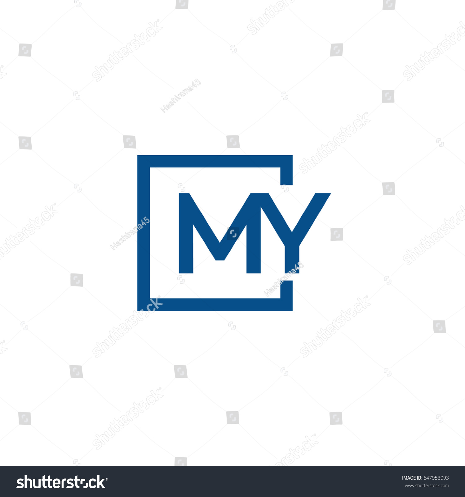 Simple Blue My Initial Logo Designs Stock Vector (Royalty Free ...