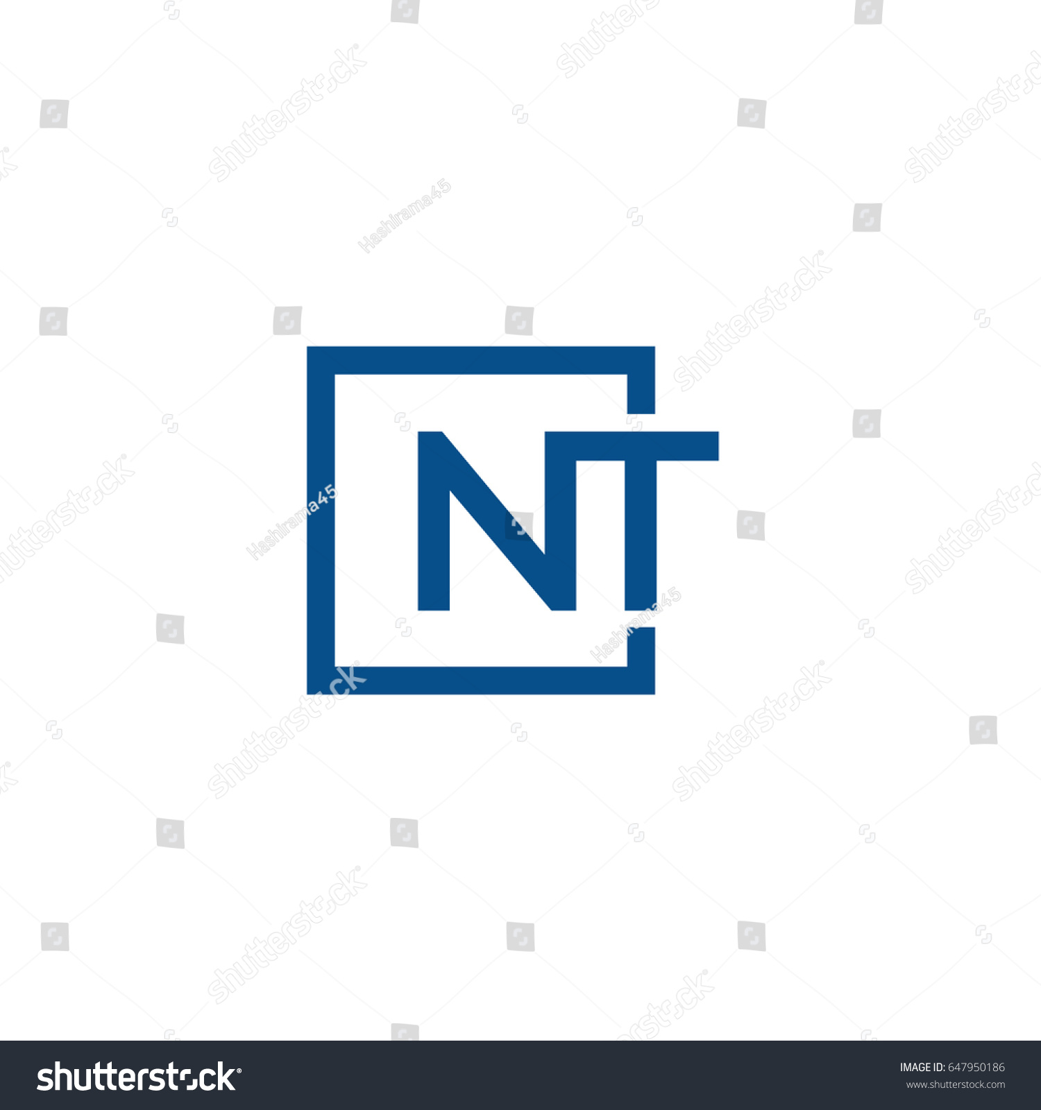 Simple Blue Nt Initial Logo Designs Stock Vector (Royalty Free ...