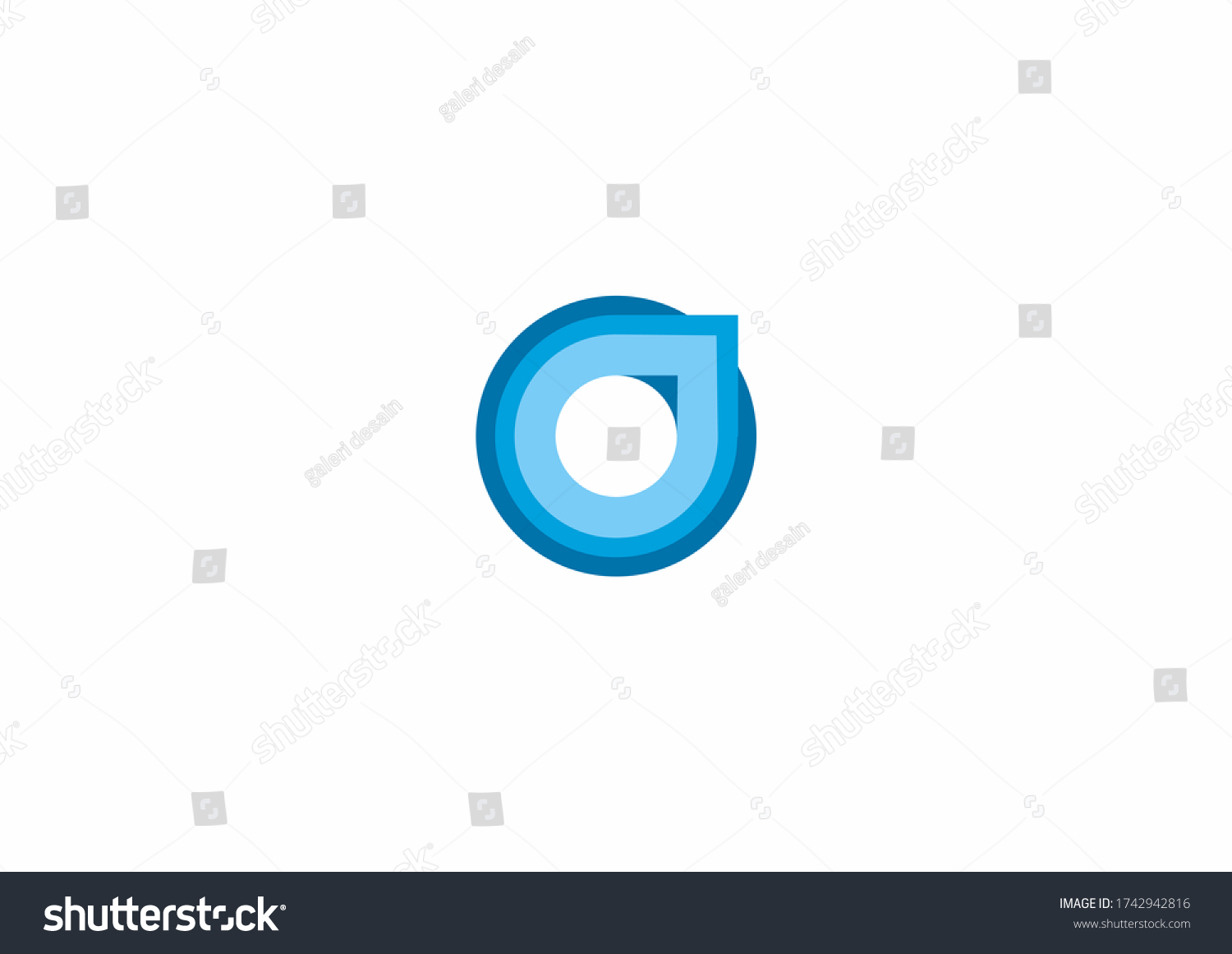 Simple Blue Round Vector Symbol Logo Stock Vector (Royalty Free ...