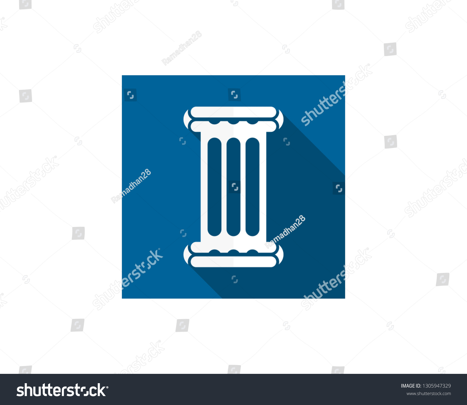 Simple Blue Square Pillar Logo Icon Stock Vector (Royalty Free ...