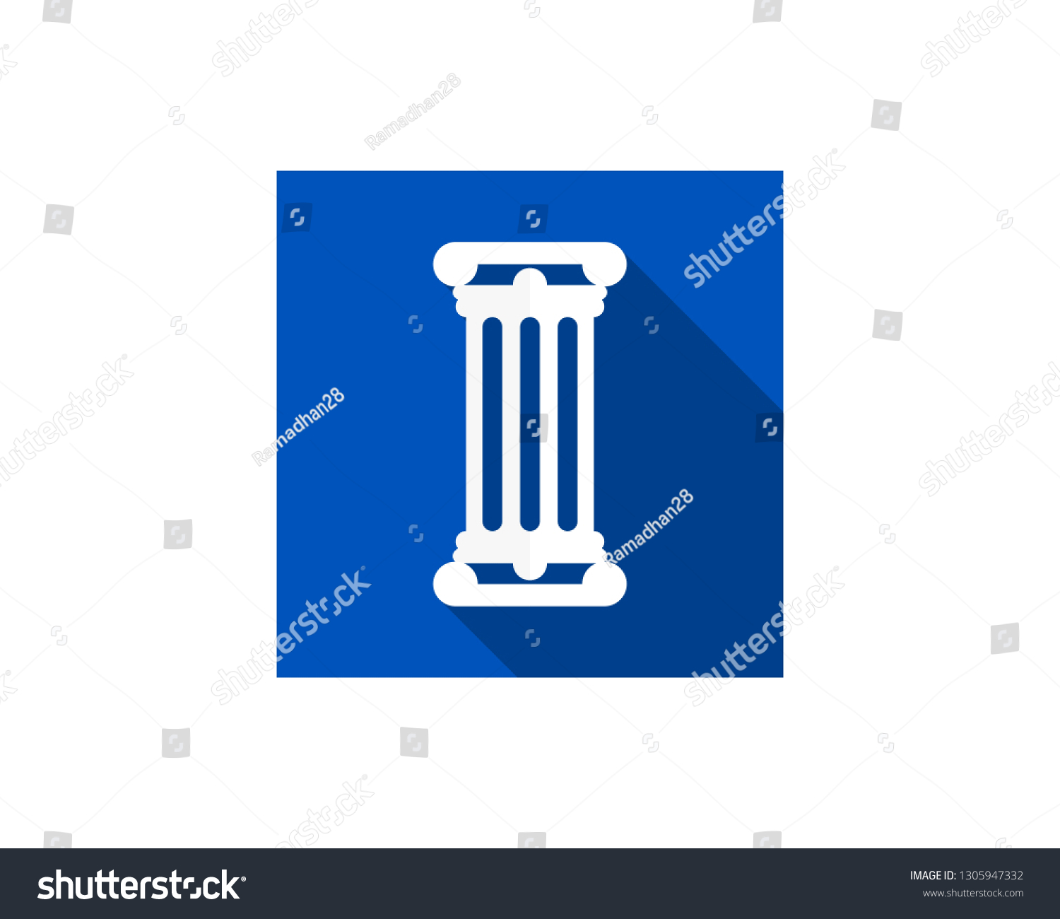 Simple Blue Square Pillar Logo Icon Stock Vector (Royalty Free ...