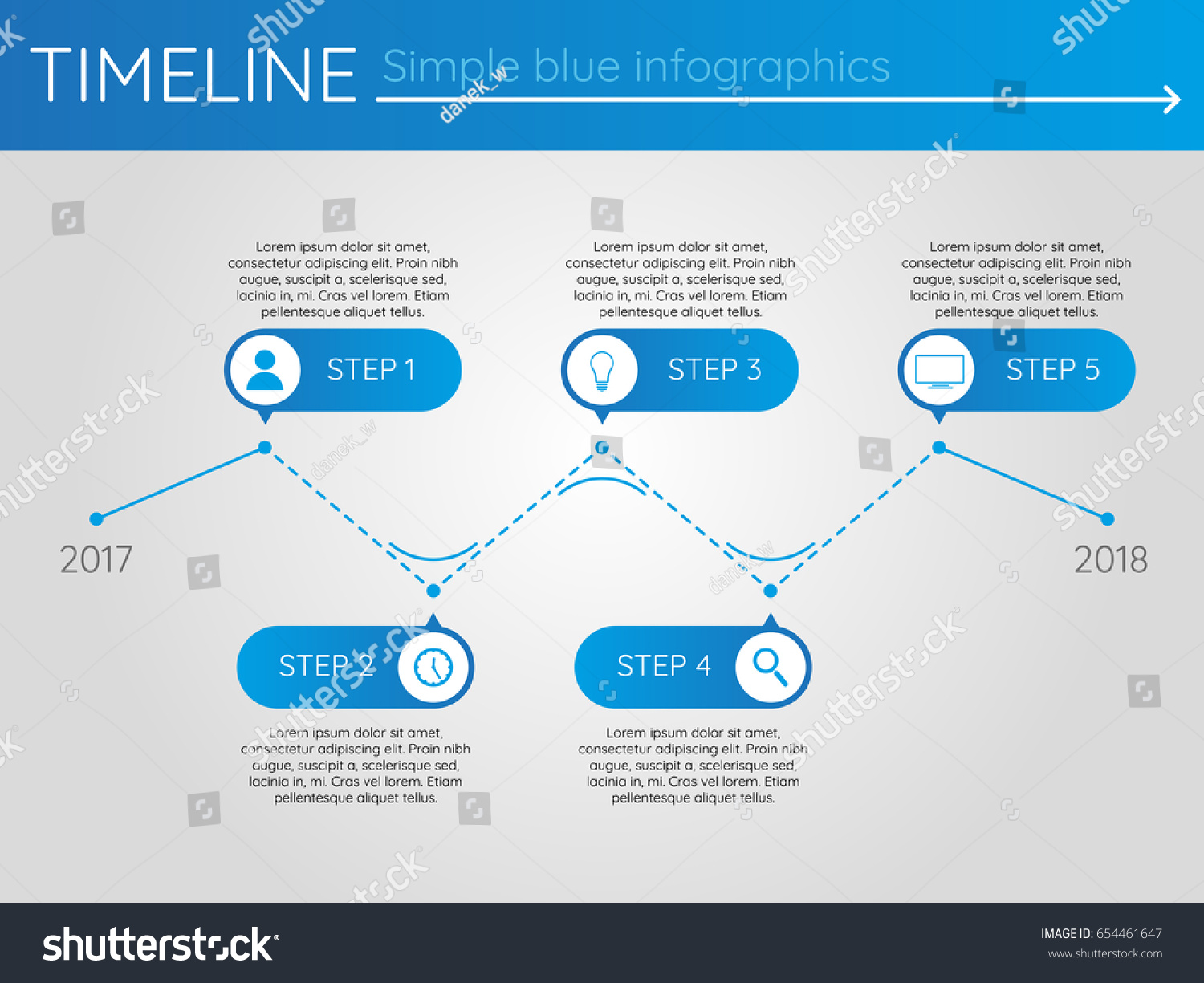 Simple Blue Timeline 8 Infographics Vector Stock Vector (Royalty Free ...