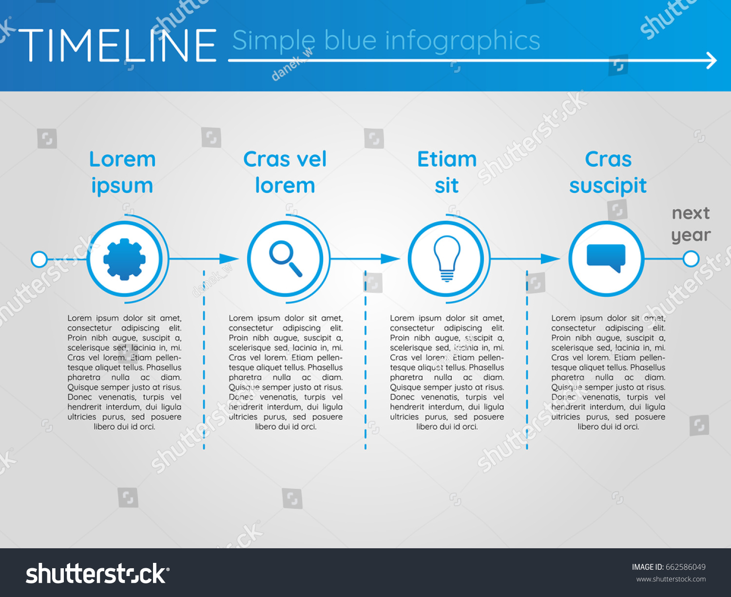 Simple Blue Timeline 20 Infographics Vector Stock Vector (Royalty Free ...
