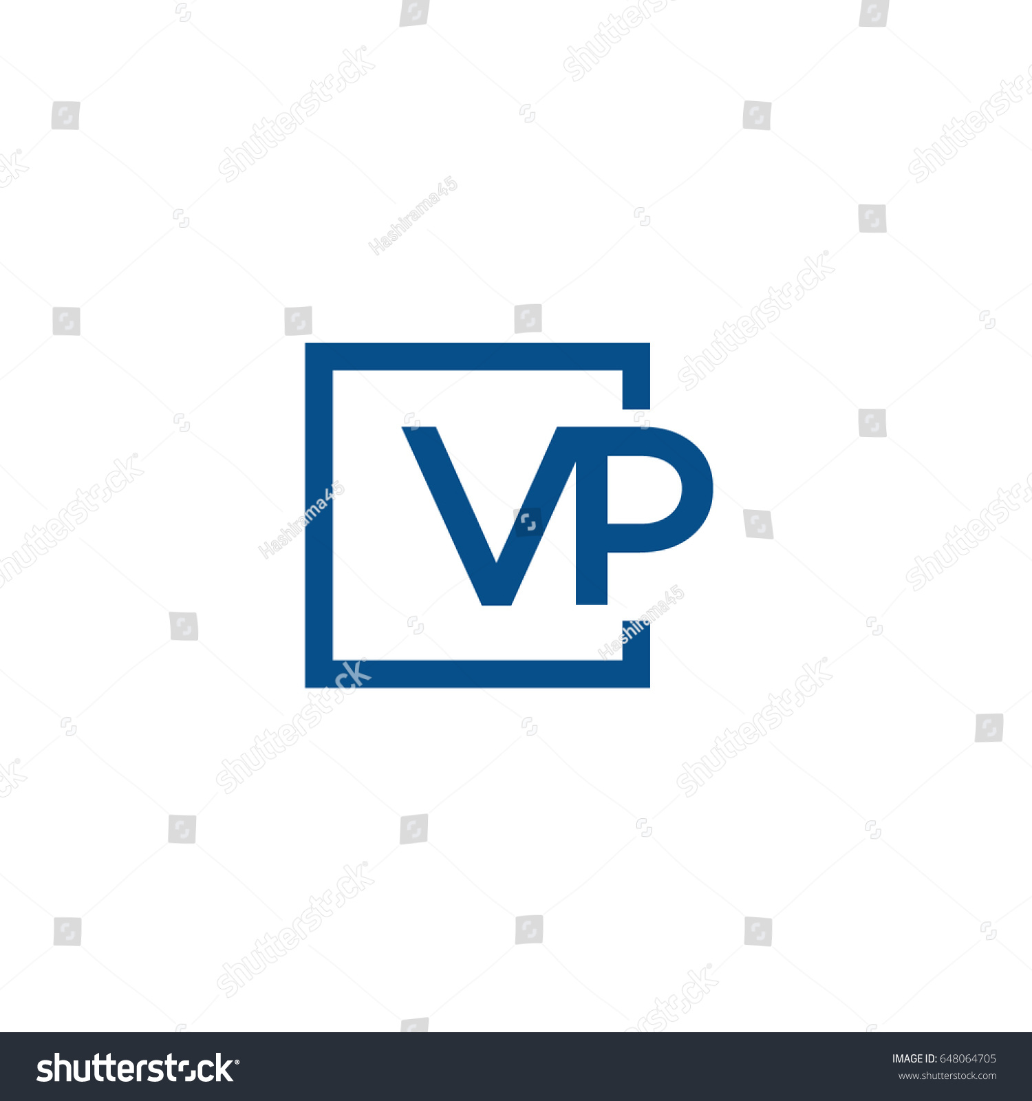 Simple Blue Vp Initial Logo Designs Stock Vector (Royalty Free) 648064705