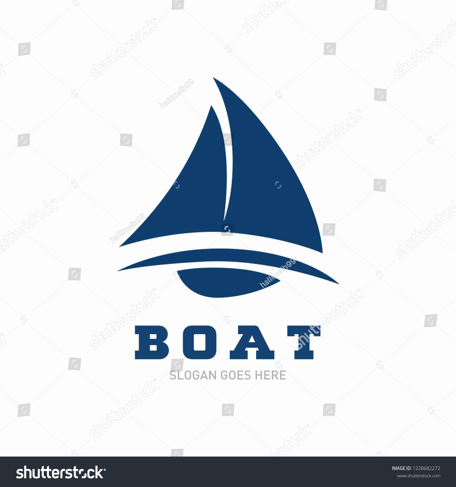 Simple Boat Logo Template Stock Vector (Royalty Free) 1228682272