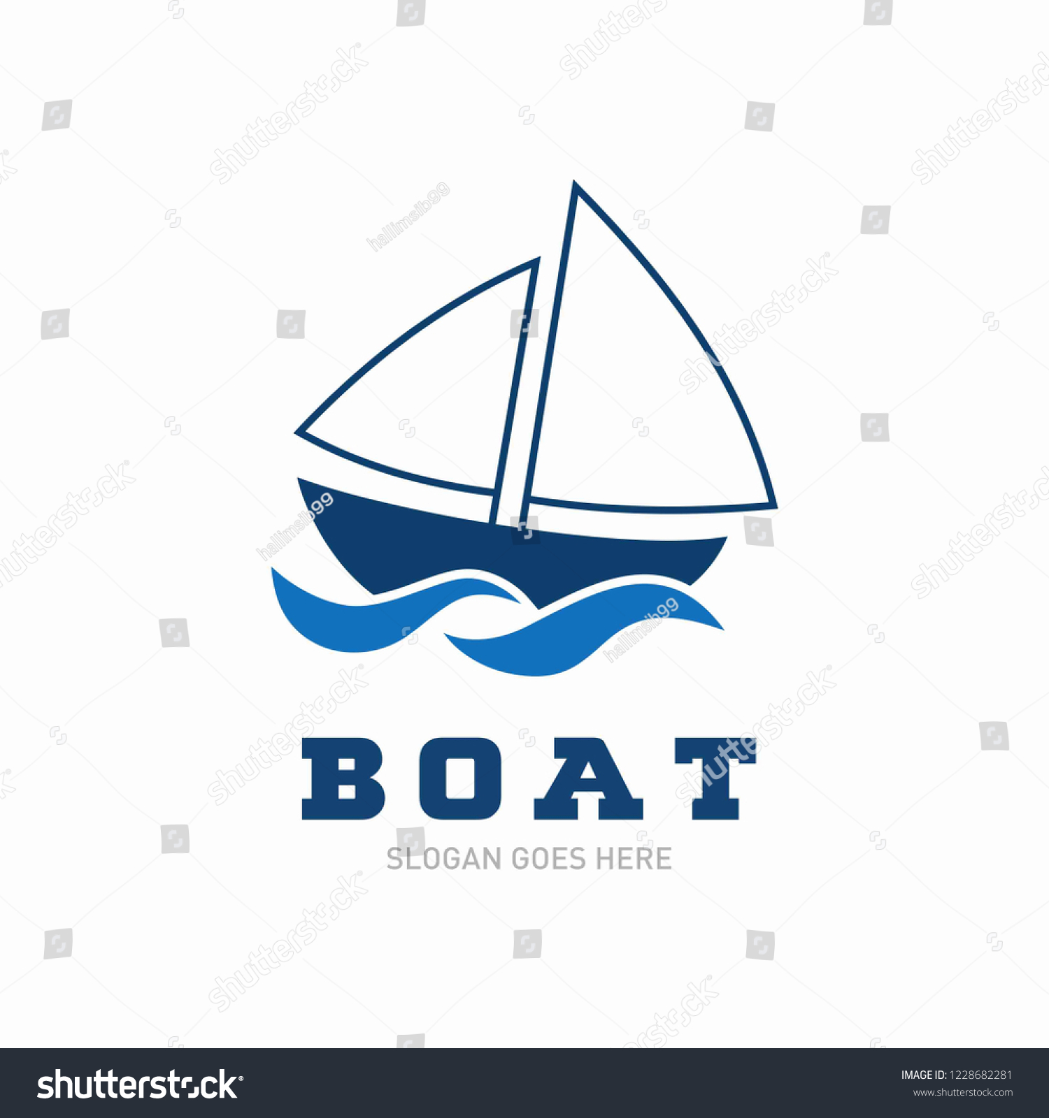 Simple Boat Logo Template Stock Vector (Royalty Free) 1228682281 ...