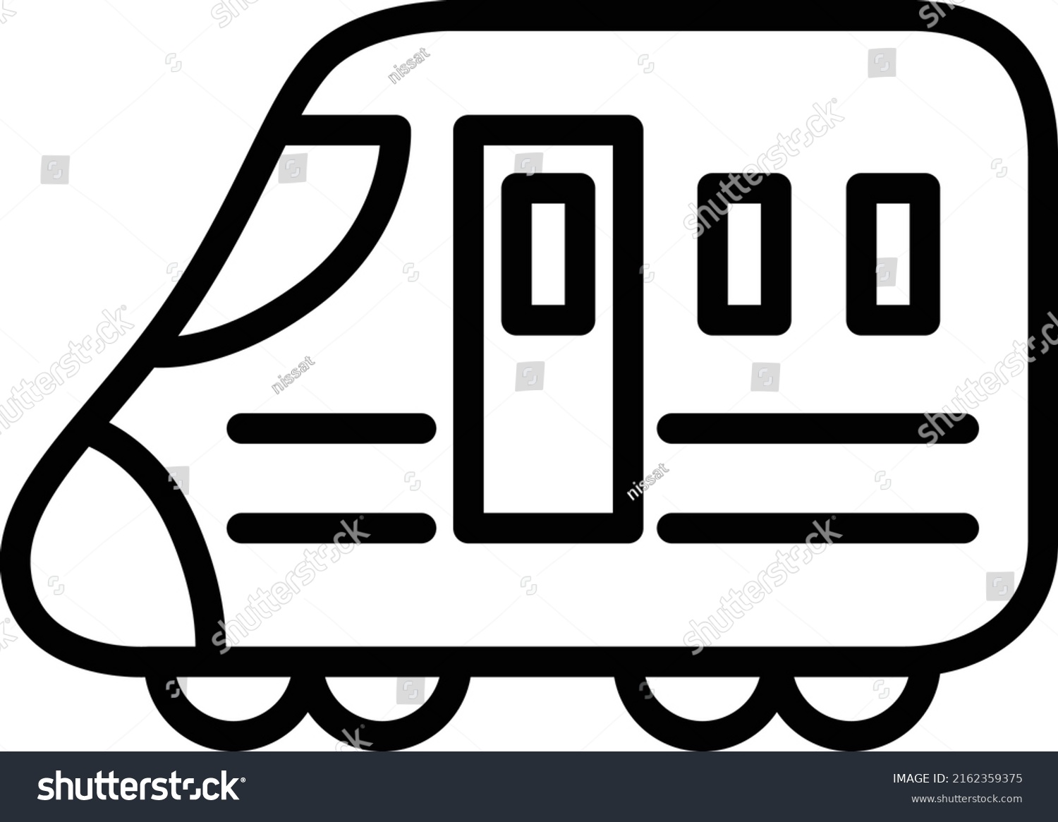 Simple Bullet Train Line Drawing Icon Stock Vector (Royalty Free ...