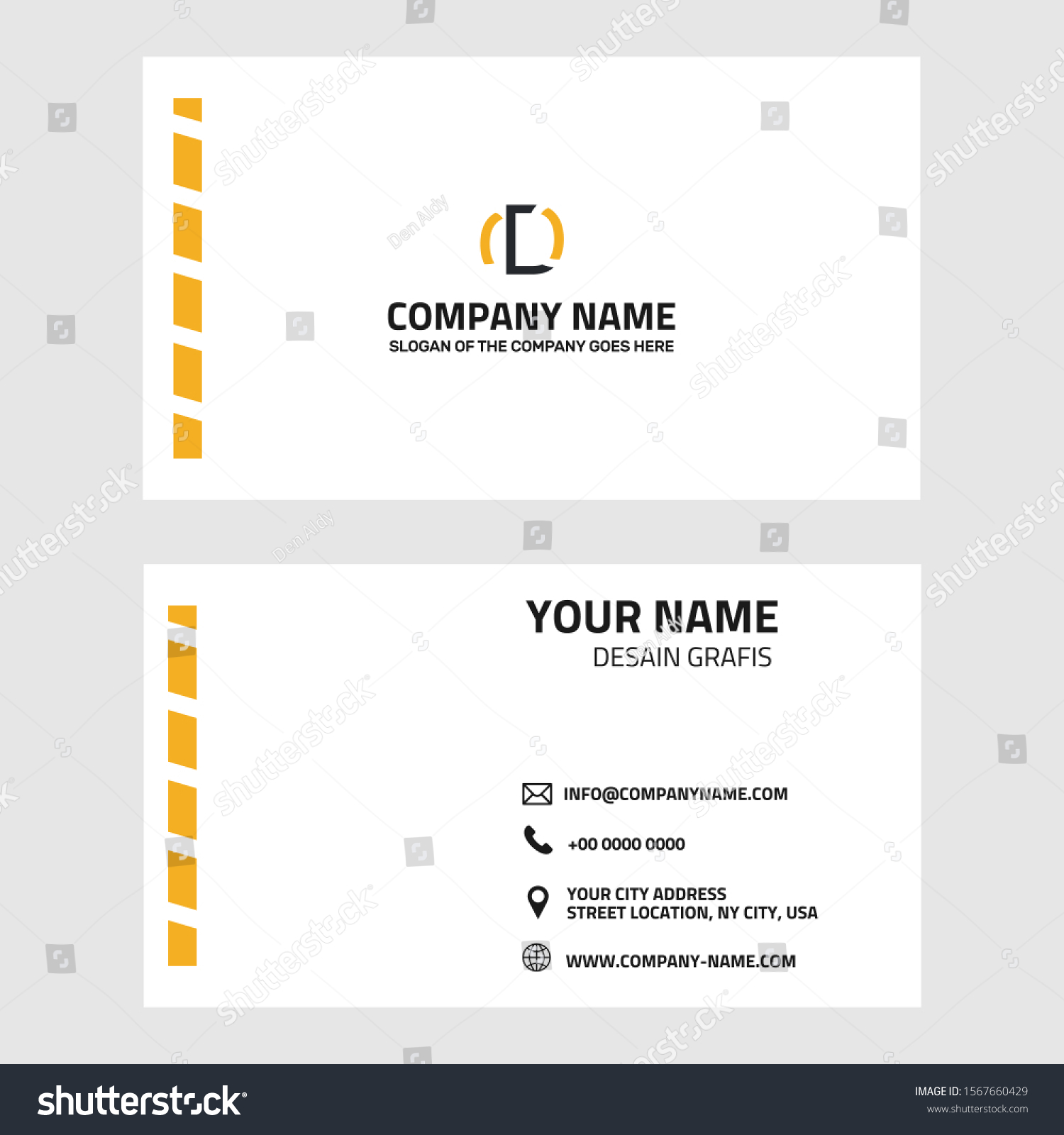 Simple Business Card Design Template Stock Vector (Royalty Free ...