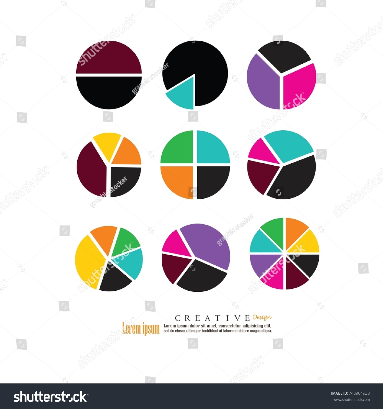 Simple Business Flat Pie Chart Vector: เวกเตอร์สต็อก (ปลอดค่าลิขสิทธิ์ ...