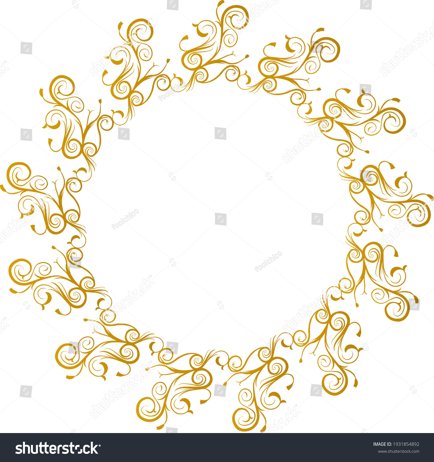 Simple Calligraphy Round Frame Illustration Stock Vector (Royalty Free ...