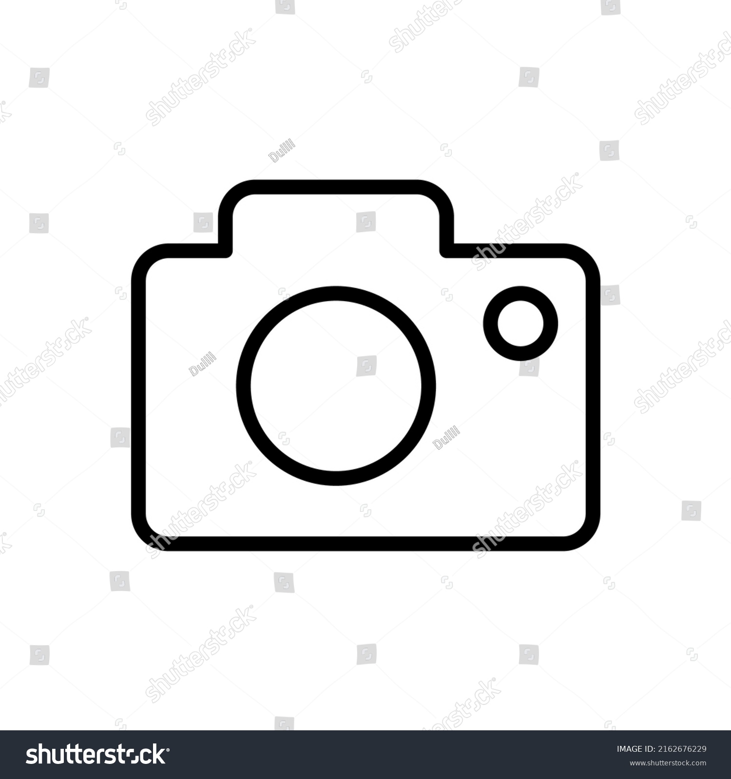 Simple Camera Icon Line Art Stock Vector (Royalty Free) 2162676229 ...