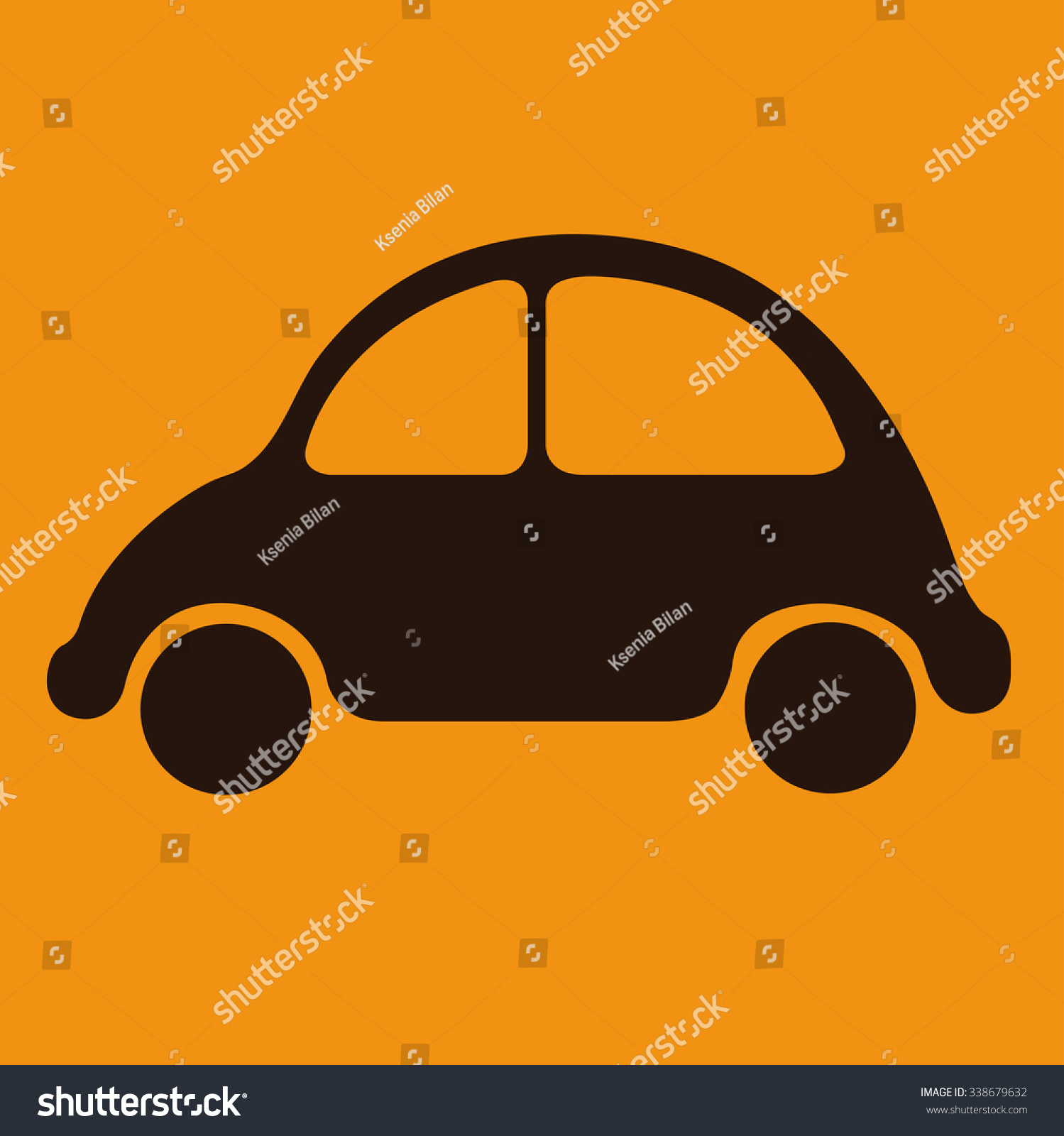 Simple Car Silhouette Vector Stock Vector (Royalty Free) 338679632
