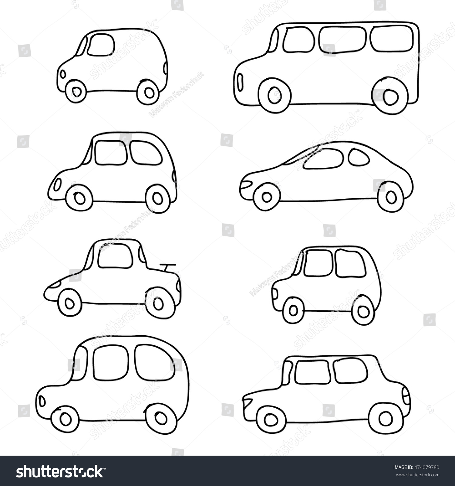 Simple Cars Stock Vector 474079780 - Shutterstock