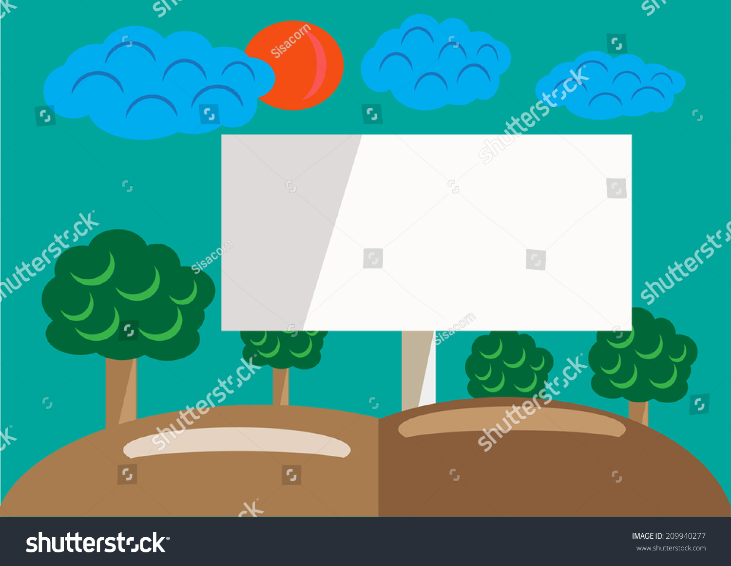 Simple Cartoon Billboard Stock Vector (Royalty Free) 209940277 ...