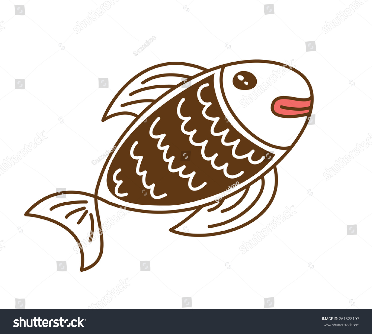 Simple Cartoon Fish Stock Vector (Royalty Free) 261828197 | Shutterstock