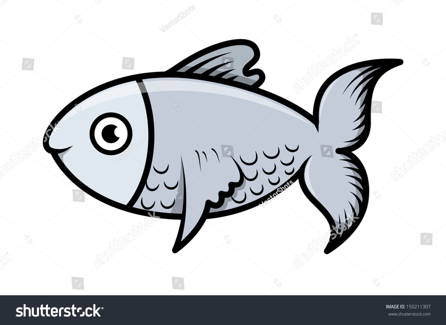 Simple Cartoon Fish Illustration Stock Vector (Royalty Free) 150211307 ...