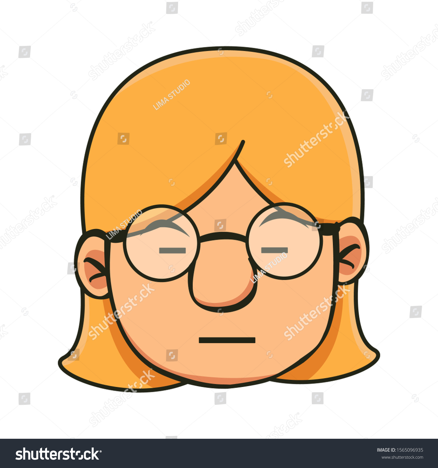 Simple Cartoon Icon Design Stiff Expression Stock Vector (Royalty Free ...