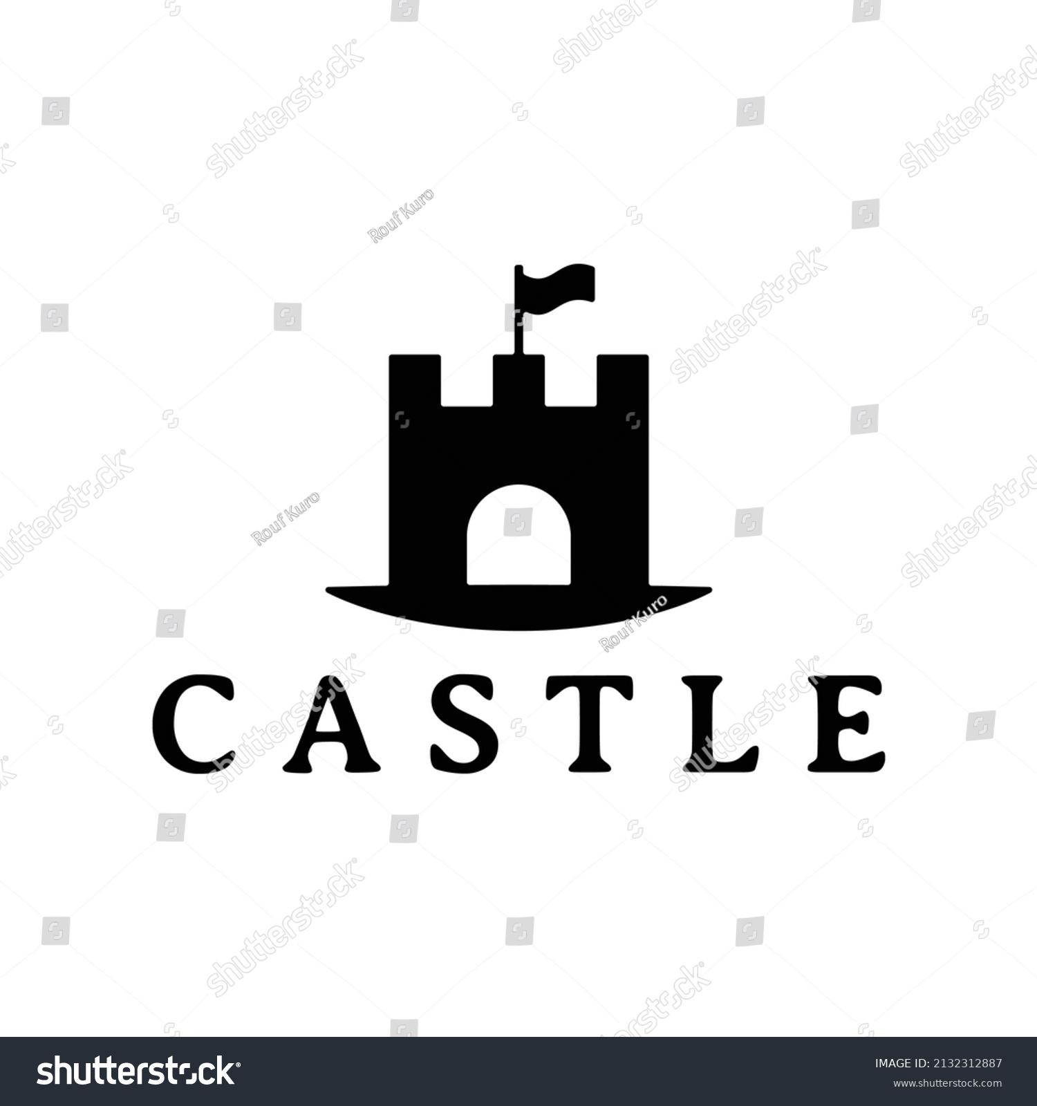 Simple Castle Silhouette Vector Logo Design Stock Vector (Royalty Free ...