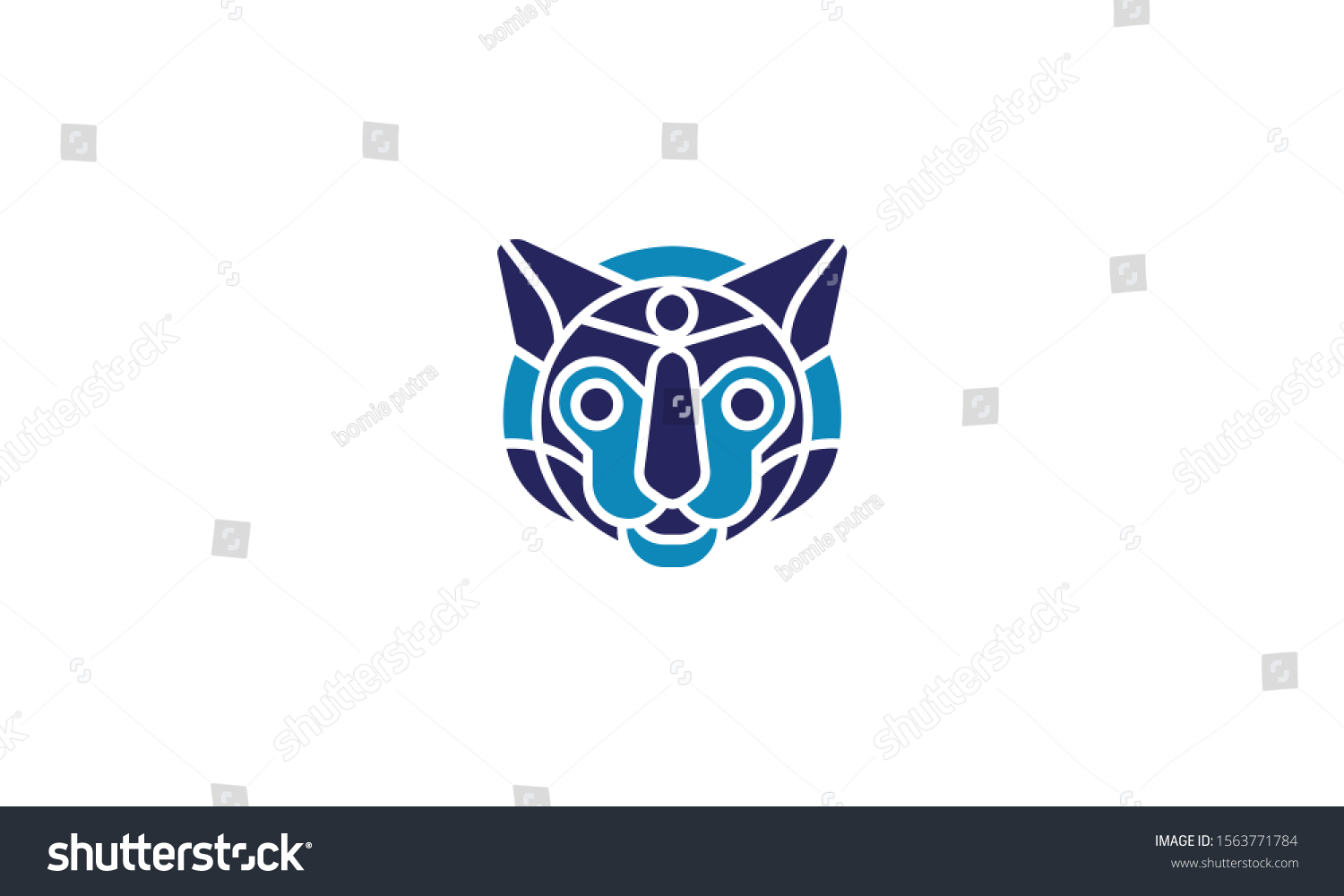Simple Cat Face Logo Design Stock Vector (Royalty Free) 1563771784 ...