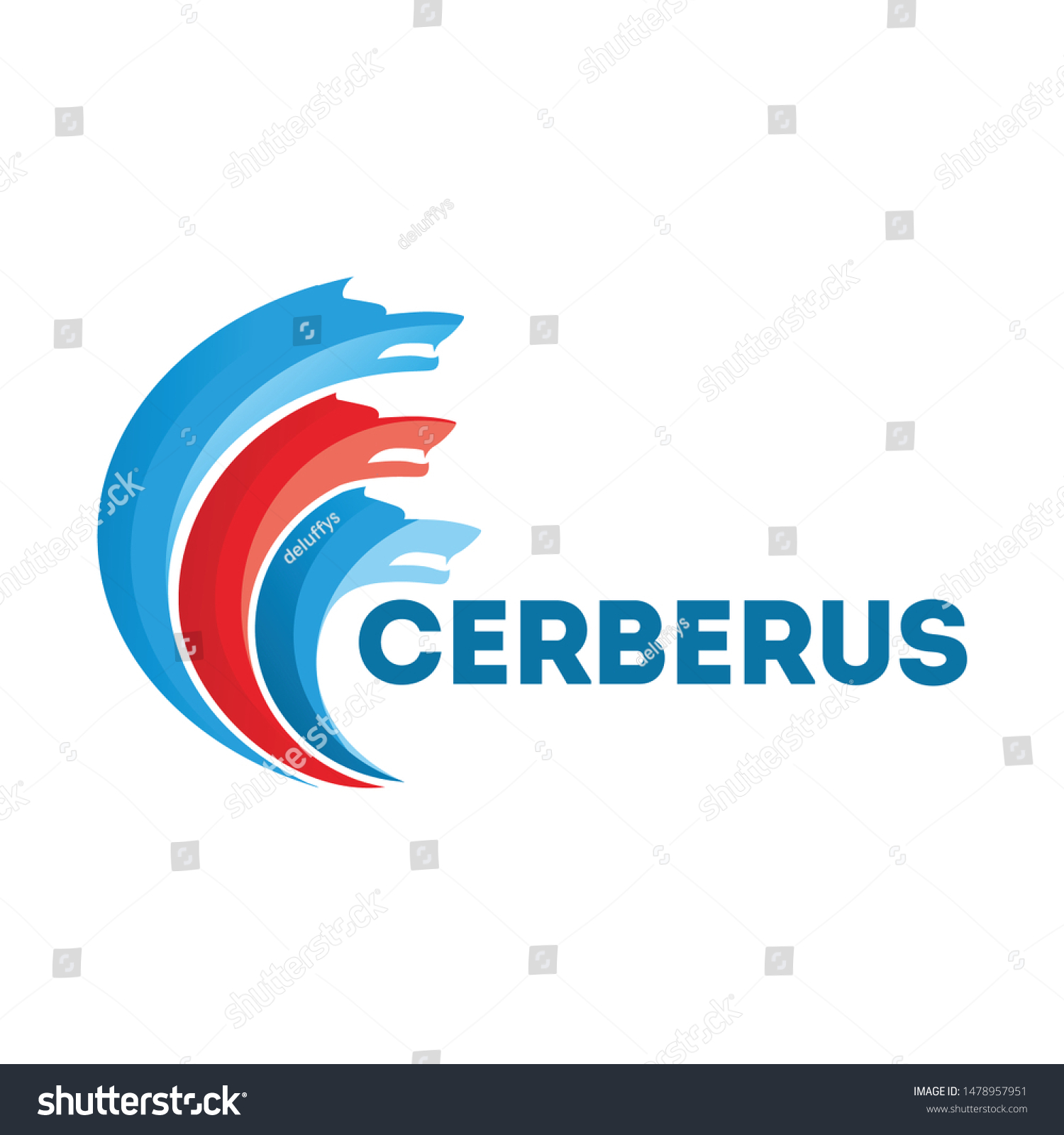 Simple Cerberus Logo Design Template: vector de stock (libre de ...
