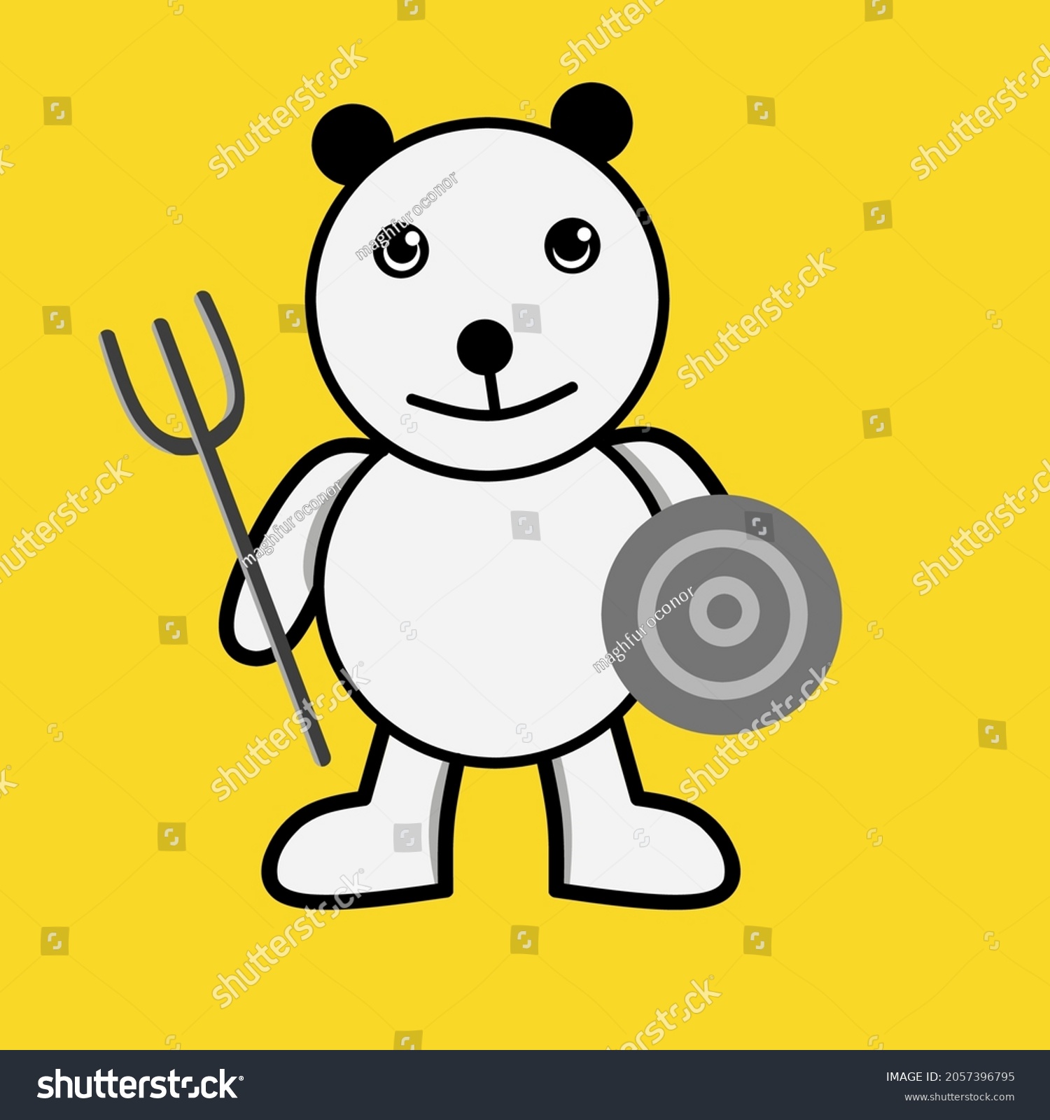 Simple Character Trident Shield Vector Illustrations Stock Vector ...