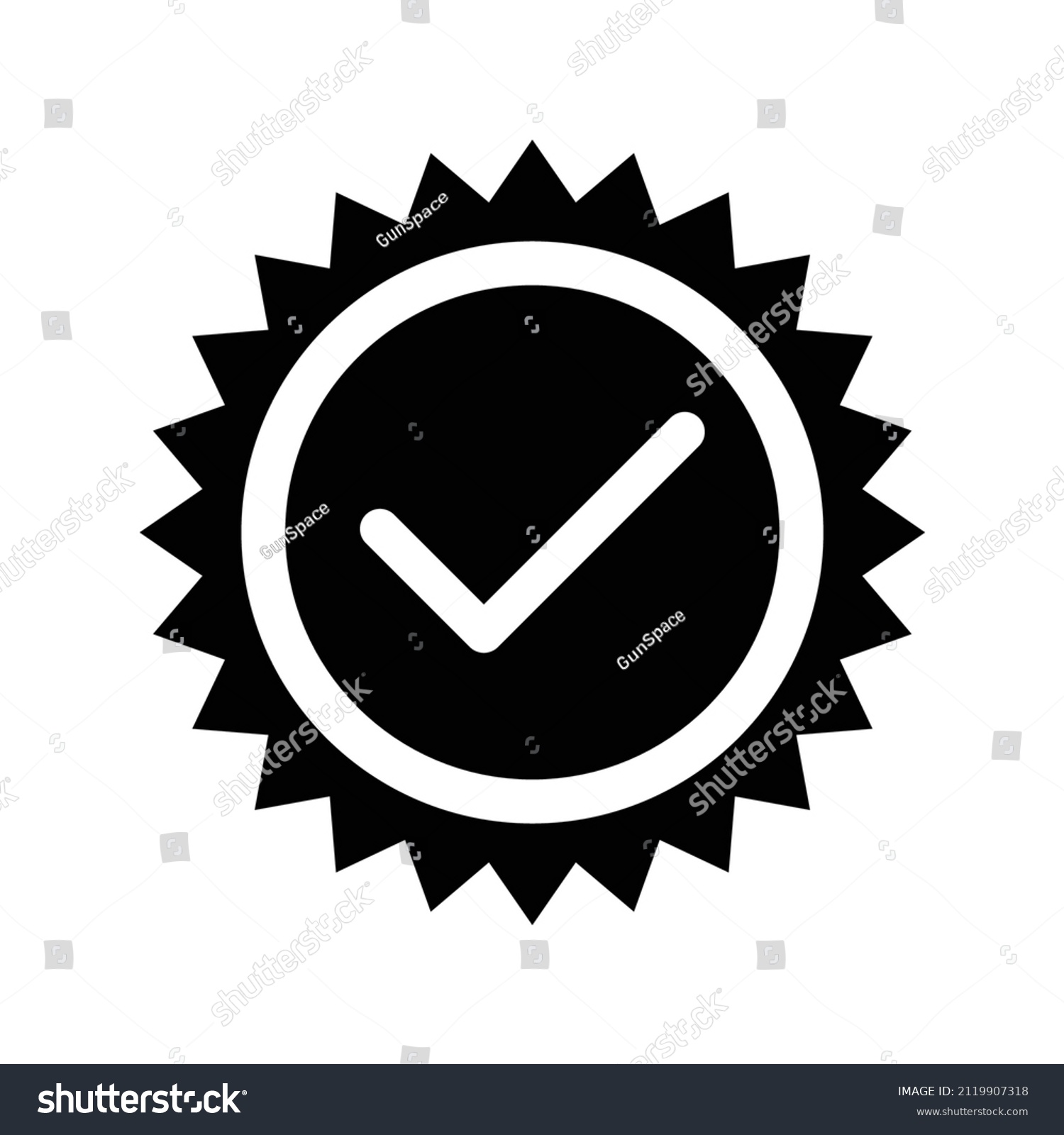Simple Check List Valid Stamp Vector Stock Vector (Royalty Free) 2119907318