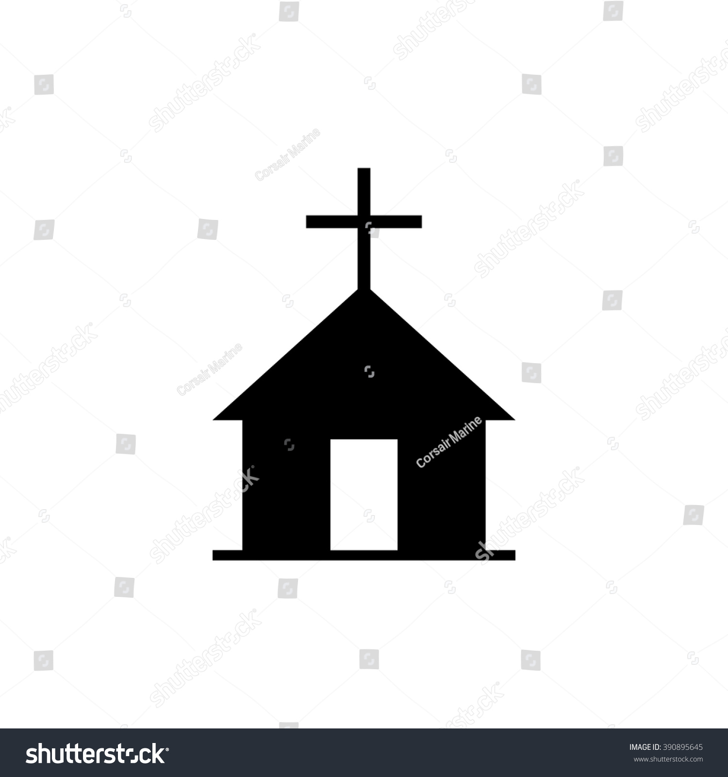 Simple Church Icon Vector Icon Stock Vector (Royalty Free) 390895645 ...