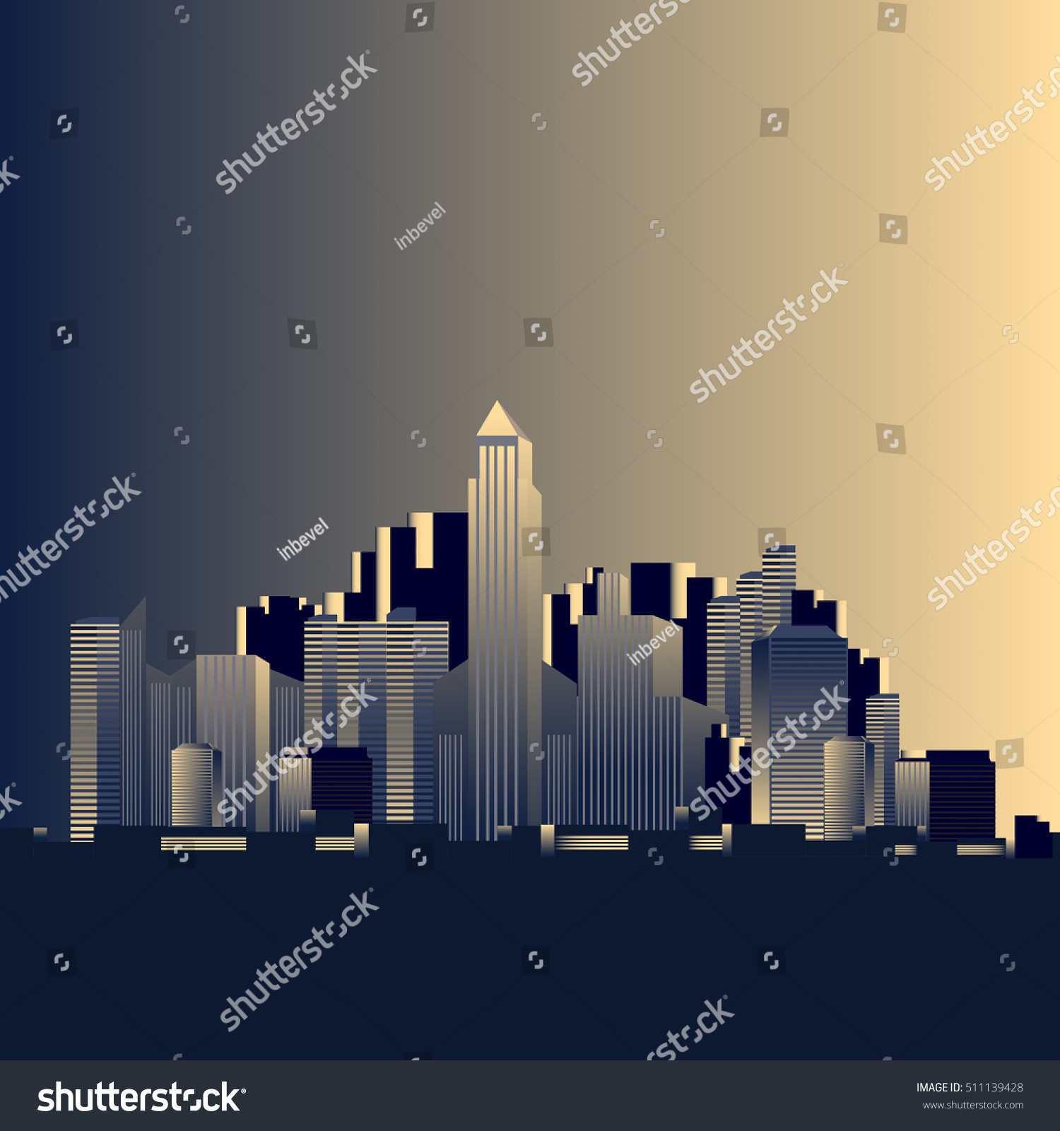 Simple City Skyline Vector Illustration Stock Vector (Royalty Free ...