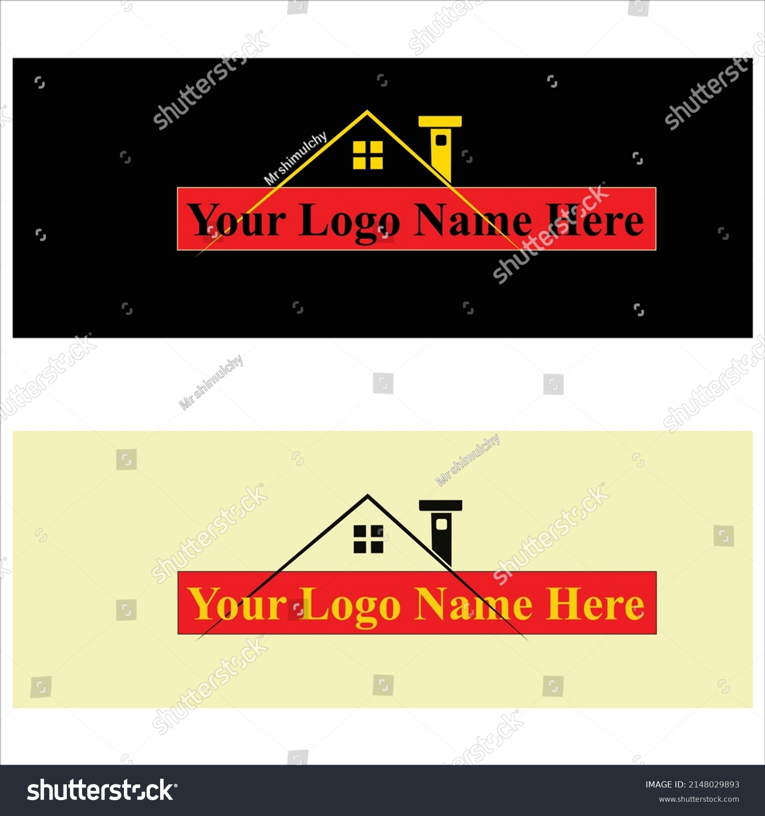 Simple Classic Construction Logo Design Stock Vector (Royalty Free ...
