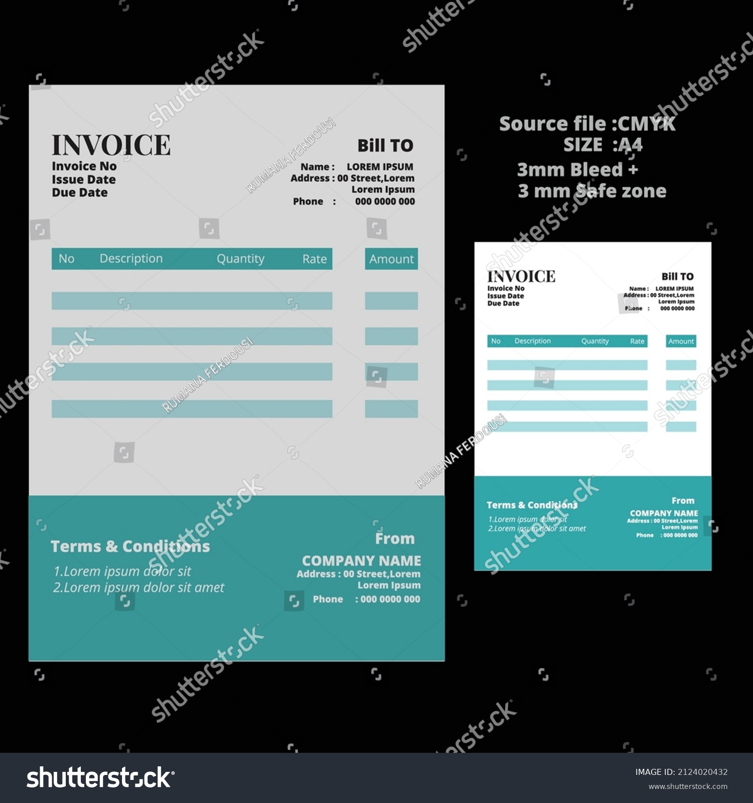 Simpleclear Minimum Budget Invoice Template Stock Vector (Royalty Free ...