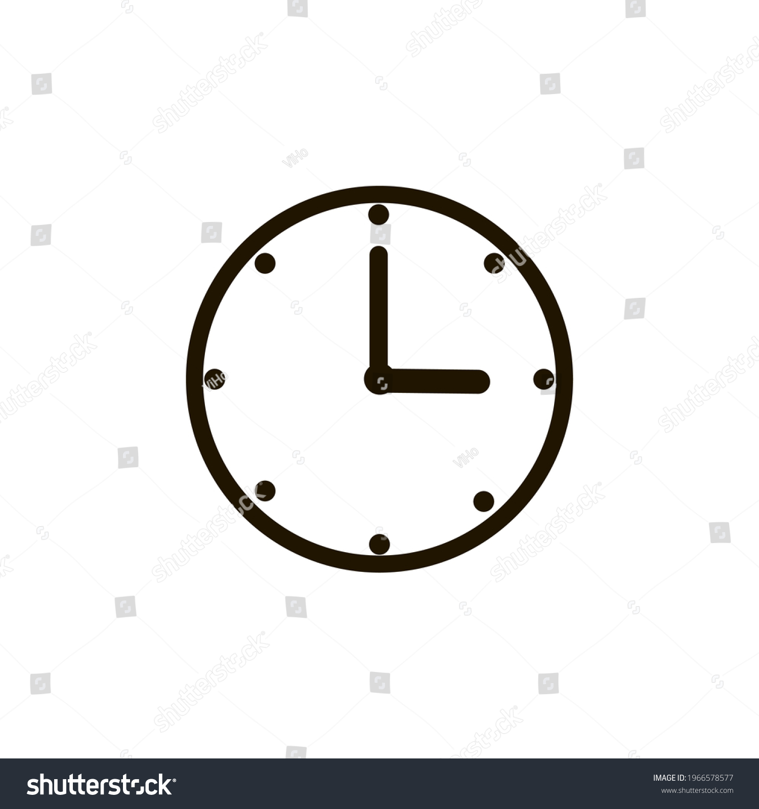 Simple Clock Icon Vector Time Icon Stock Vector (Royalty Free ...