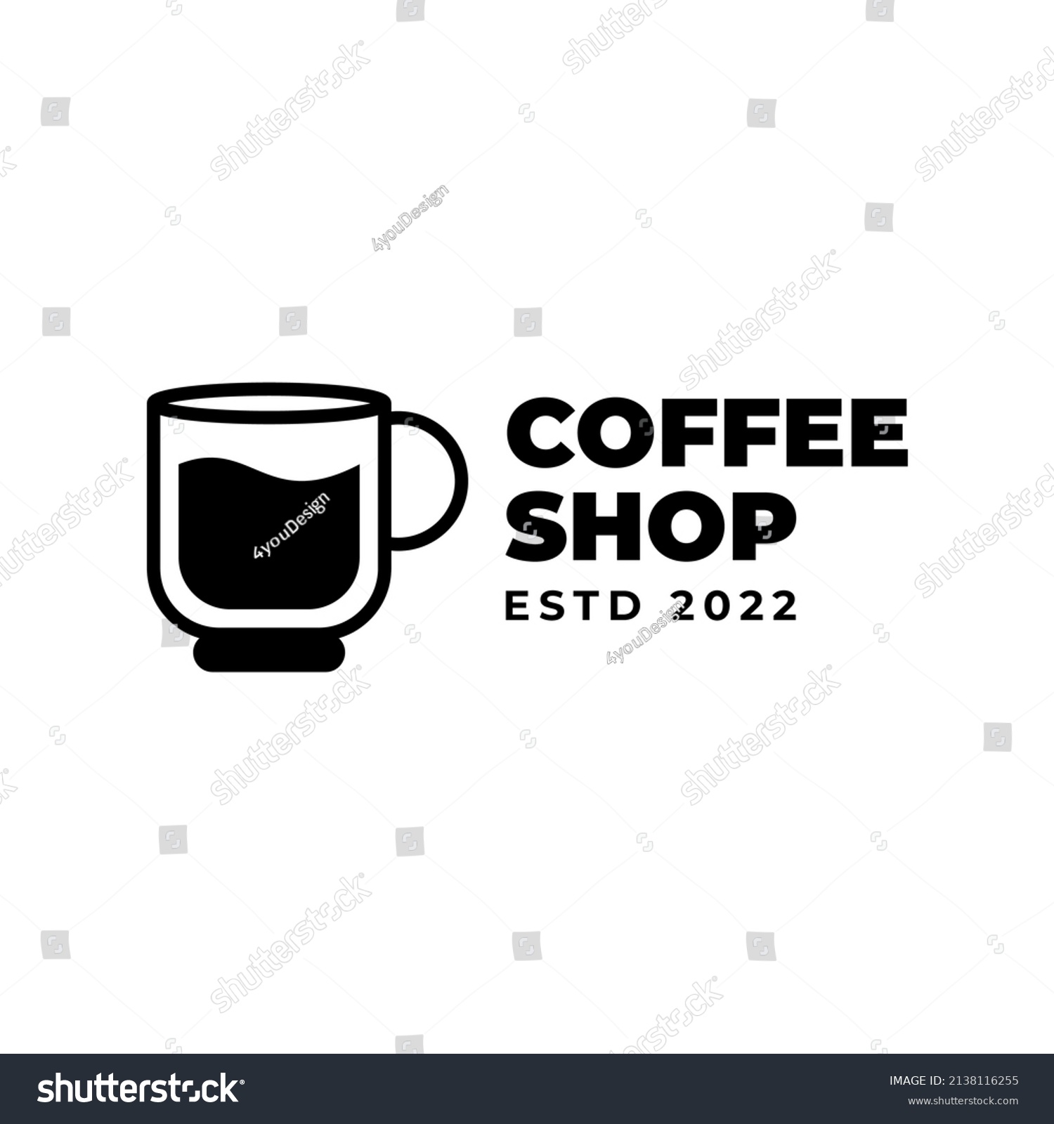 Simple Coffee Shop Logo Design Stock Vector (Royalty Free) 2138116255 ...