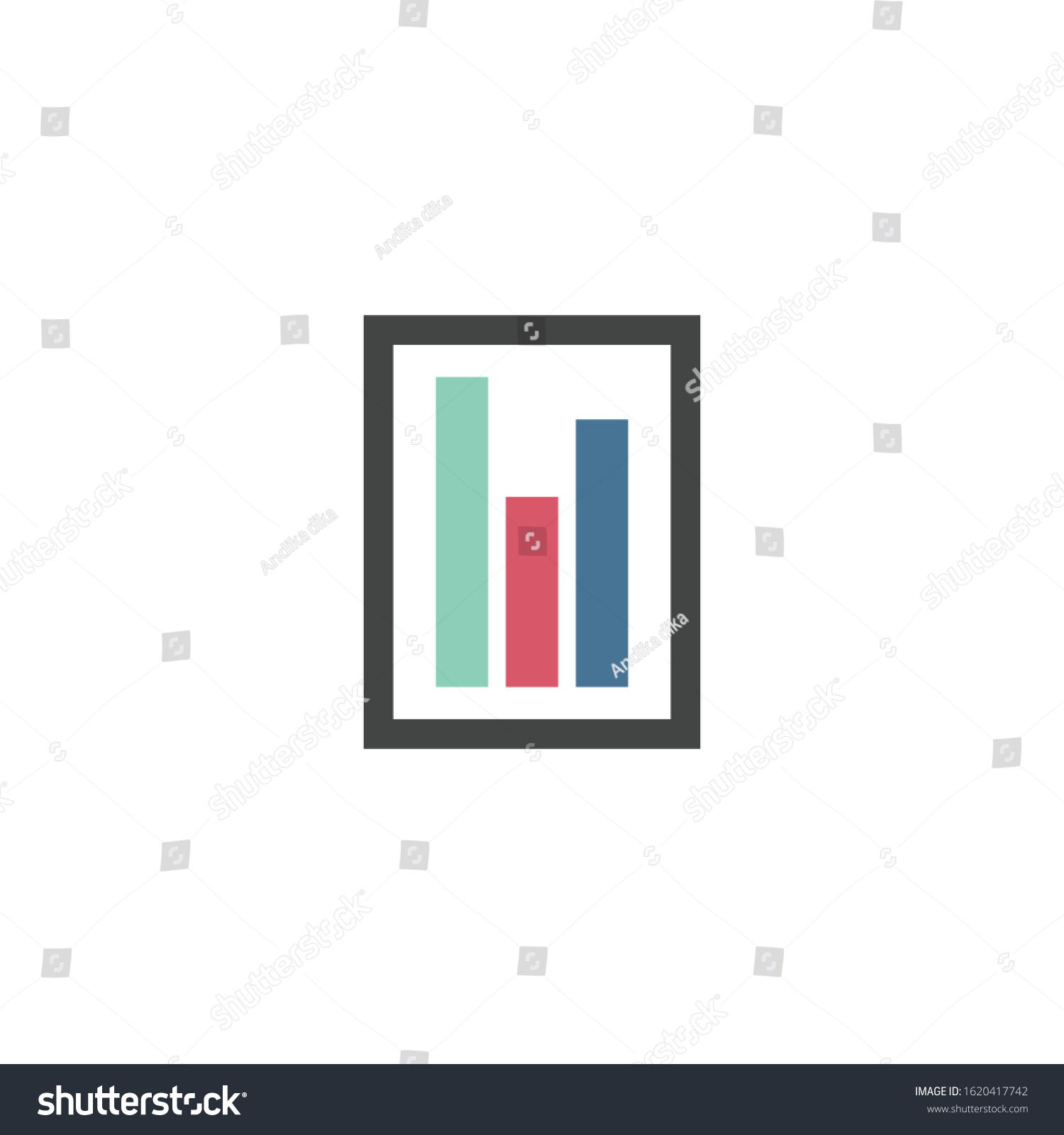 Simple Color Chart Logo Design: vector de stock (libre de regalías ...