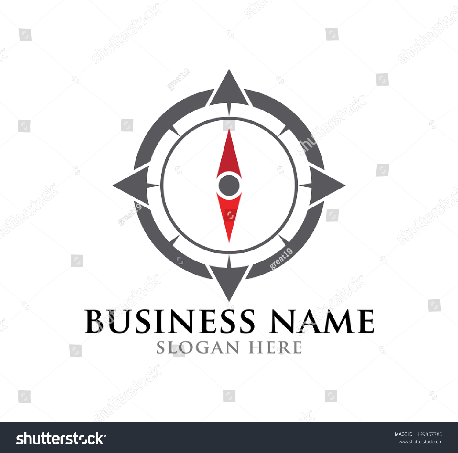Simple Compass Vector Logo Design Illustration Stock Vector (Royalty ...