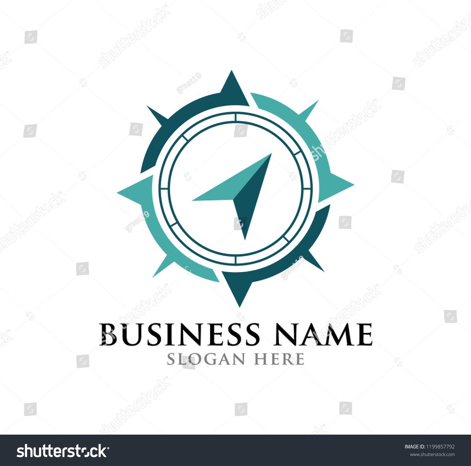 Simple Compass Vector Logo Design Illustration Stock Vector (Royalty ...