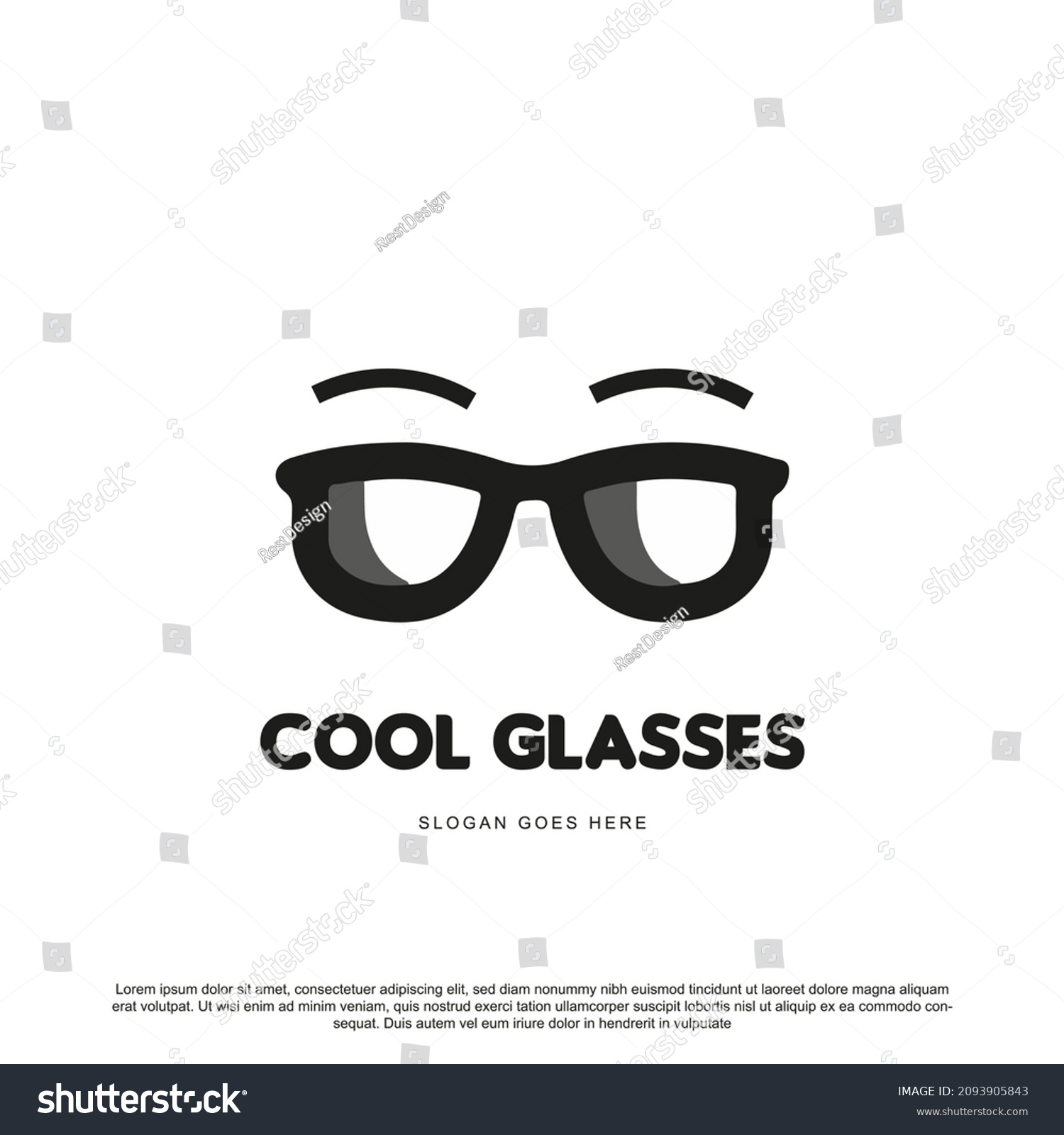 Simple Cool Glasses Logo Design Vector Stock Vector (Royalty Free ...
